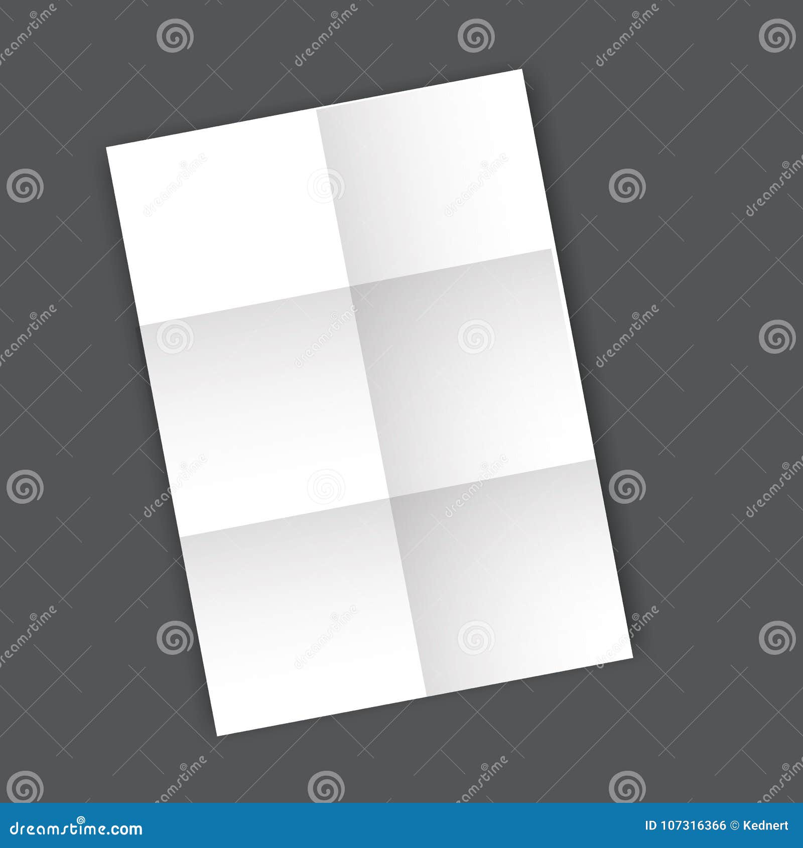 Blank Folded Paper Page Blank A4 Mockup Stock Vector - Illustration of ...