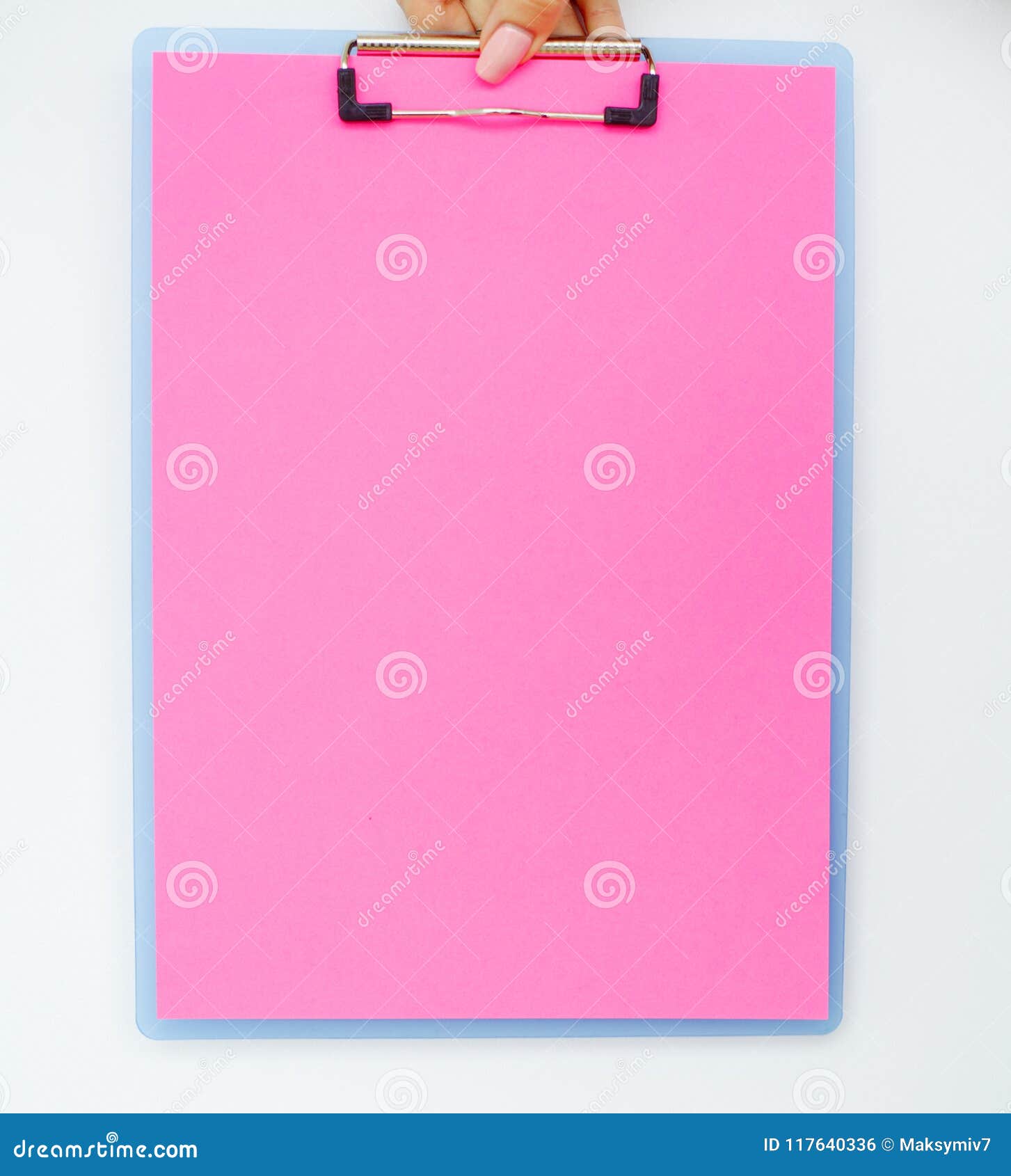 Blank Folder with Pink Paper. Hand that Holding Folder and Handle on ...