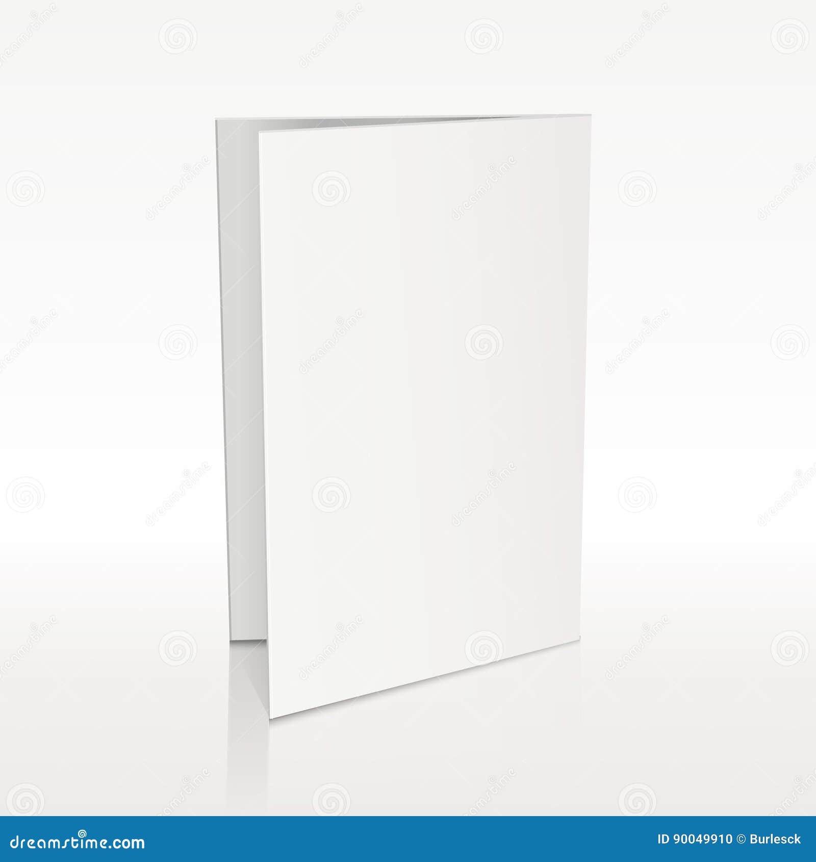Blank Folder White Leaflet Vector 3D Mockup Stock Vector - Illustration ...