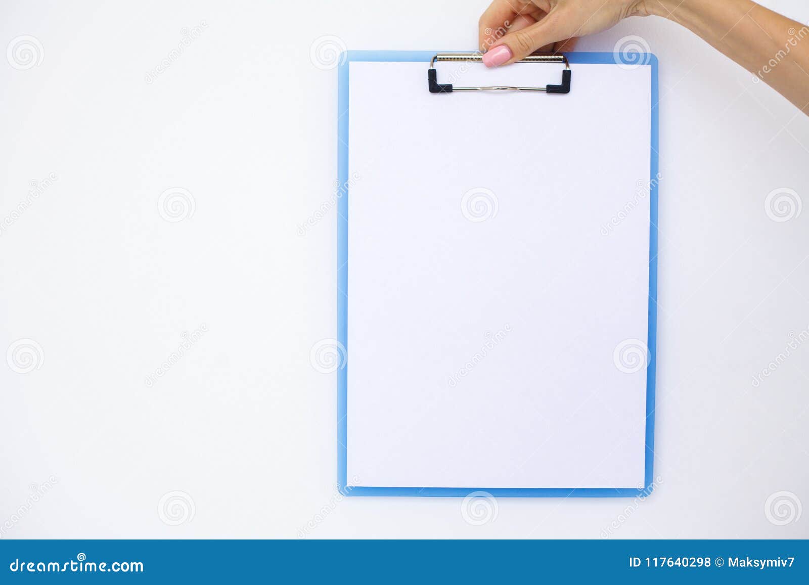 Blank Folder with White Paper. Hand that Holding Folder and Hand Stock ...