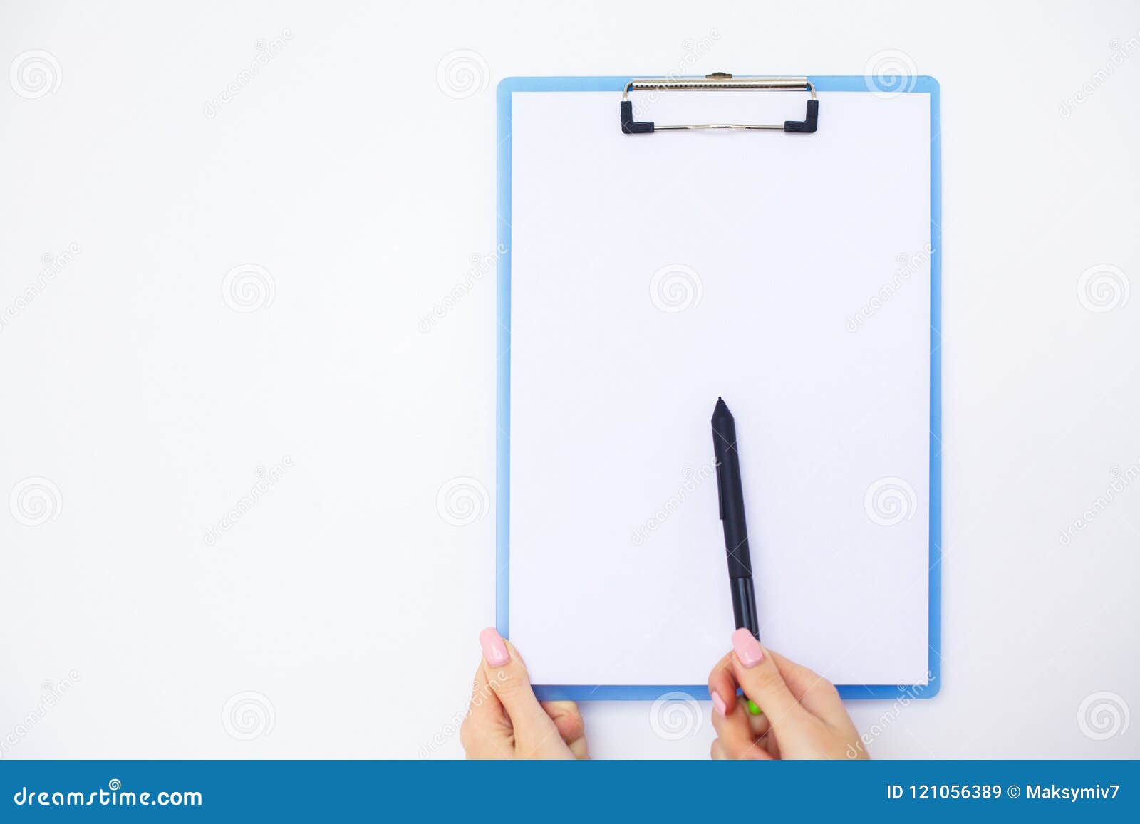 Blank Folder with White Paper. Hand that Holding Folder and Hand Stock ...