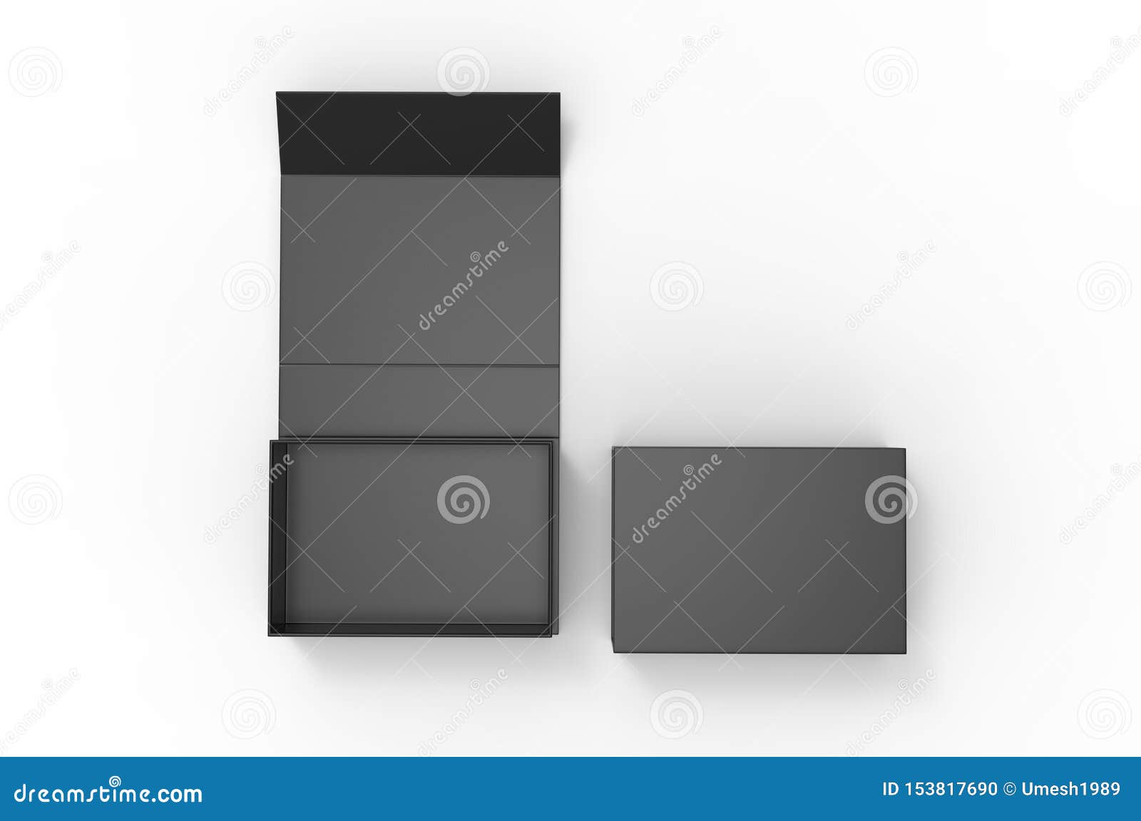 Blank Folding Box, 3d Render Illustration. Stock Illustration ...
