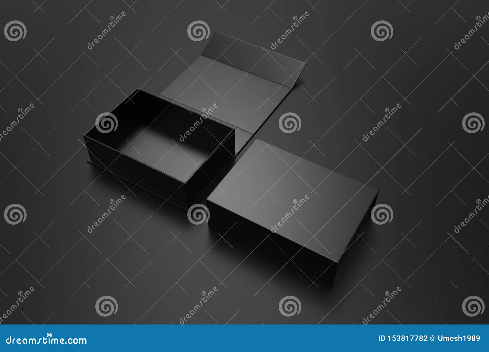 Blank Folding Box, 3d Render Illustration. Stock Illustration ...