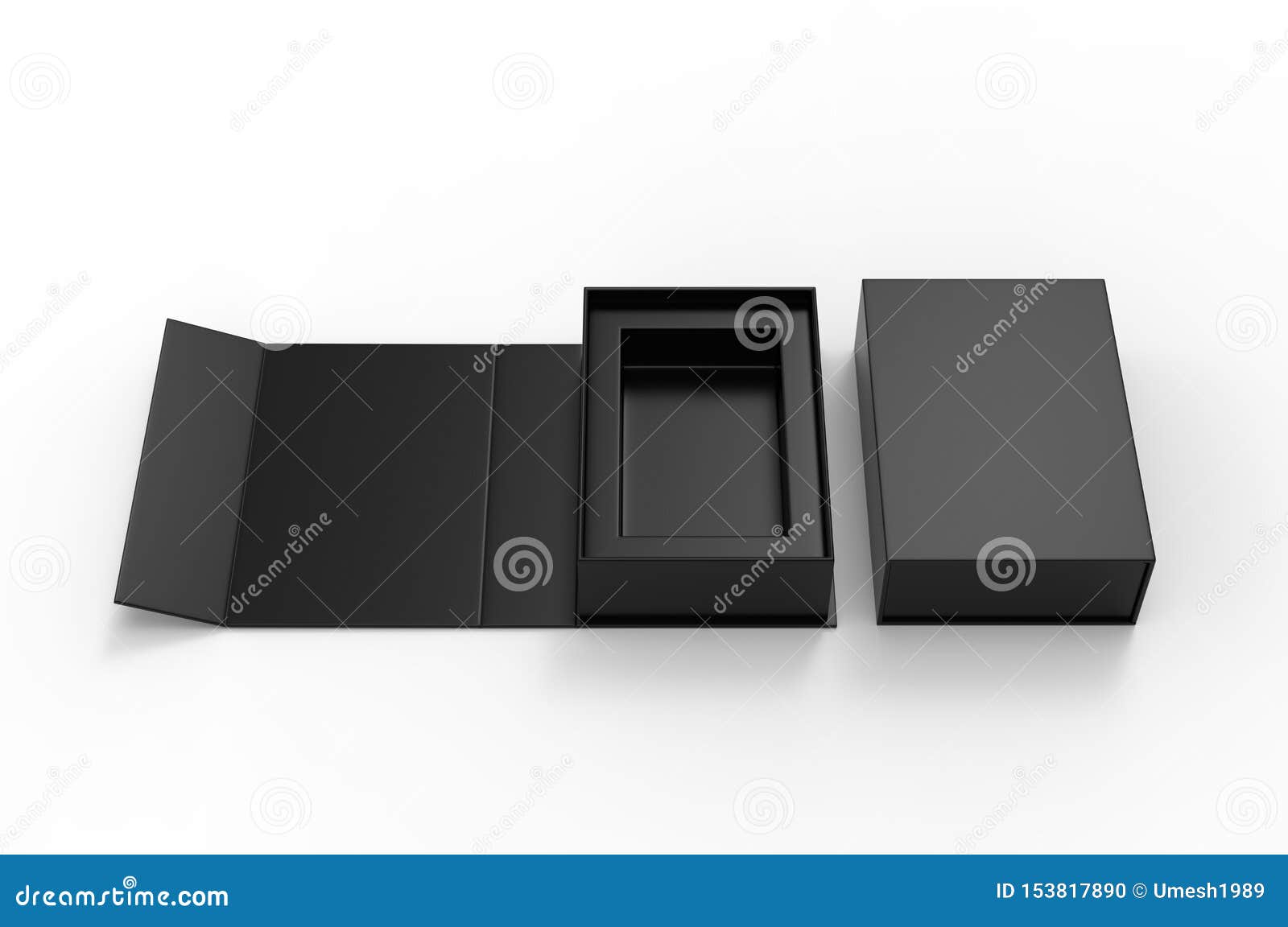 Blank Folding Box, 3d Render Illustration. Stock Illustration ...
