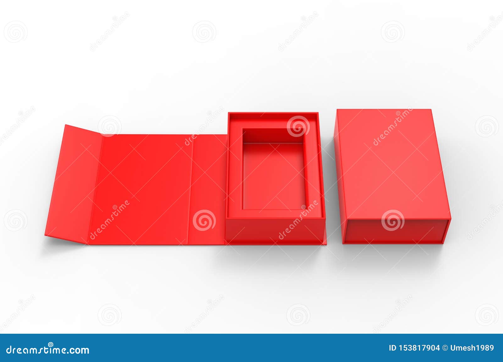 Blank Folding Box, 3d Render Illustration. Stock Illustration ...