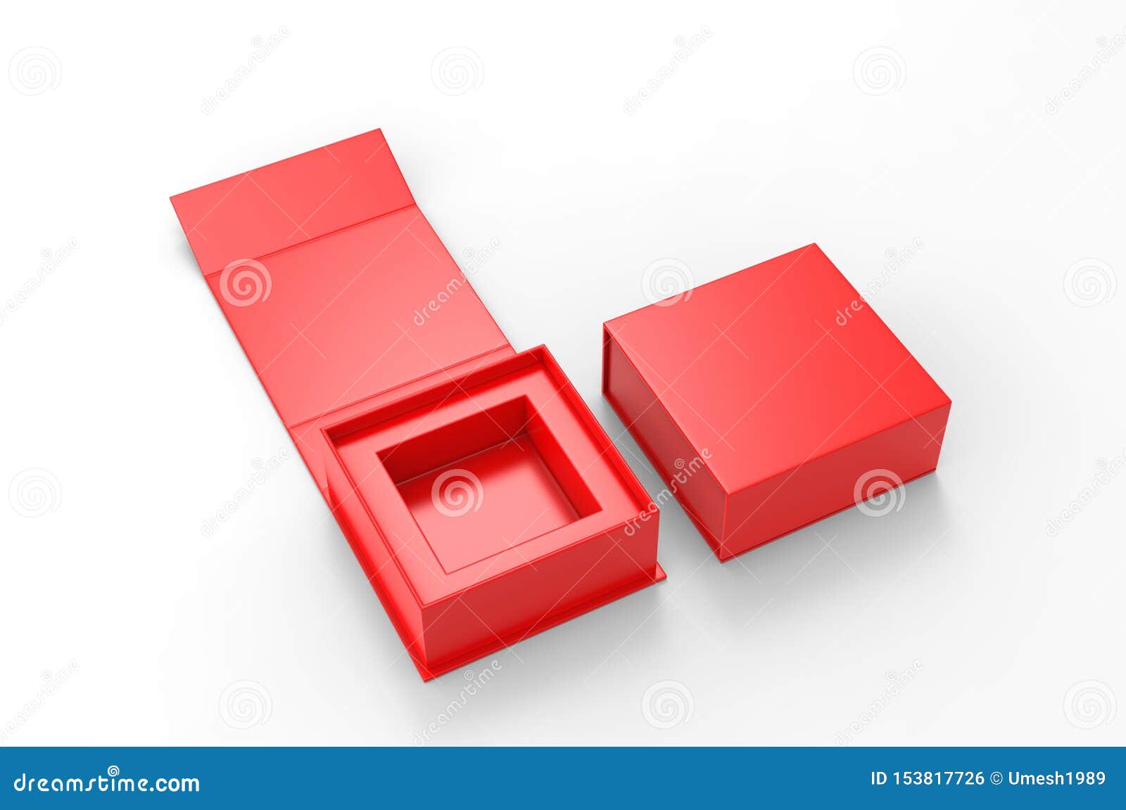 Blank Folding Box, 3d Render Illustration. Stock Illustration ...