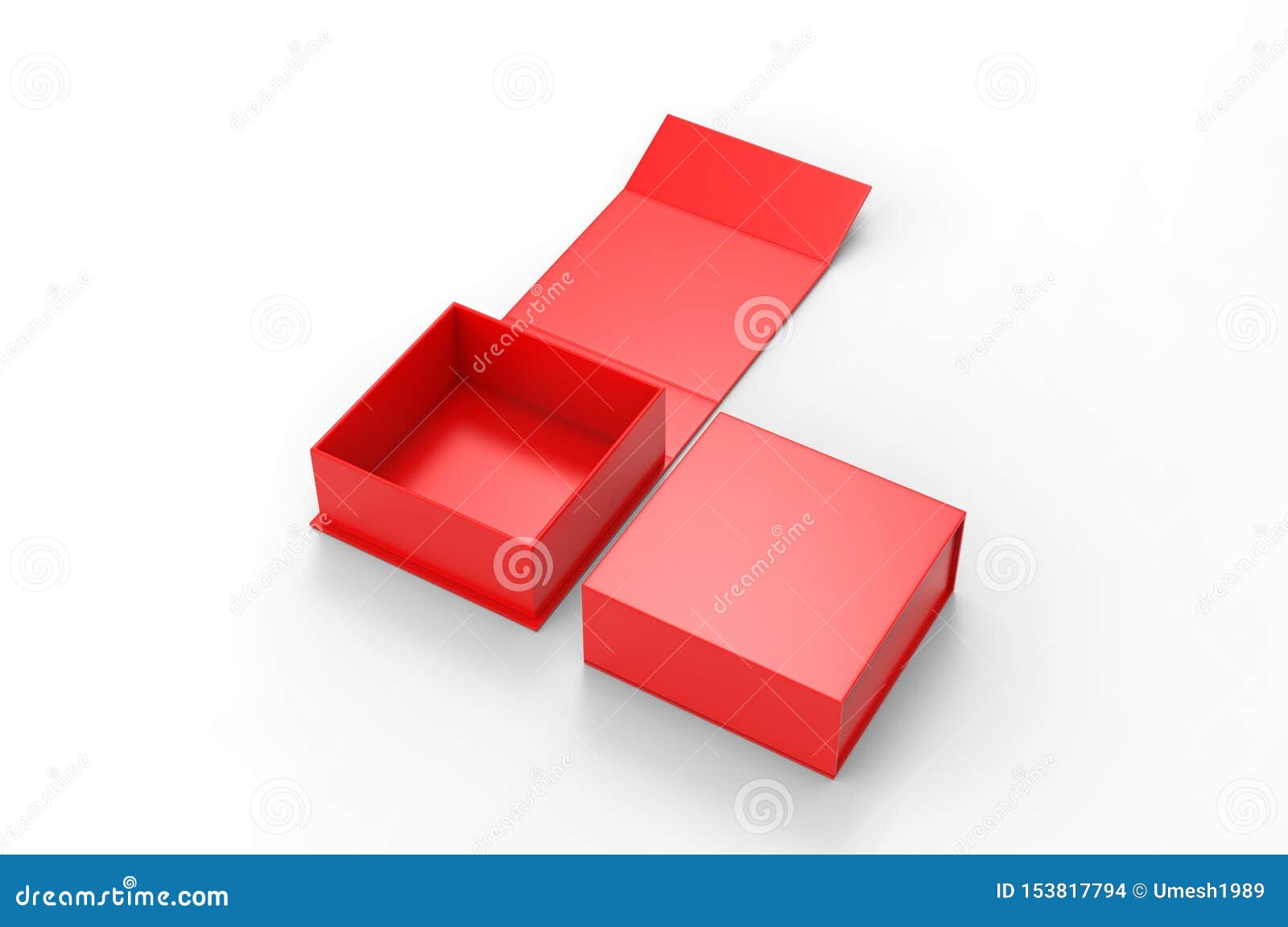Blank Folding Box, 3d Render Illustration. Stock Illustration ...