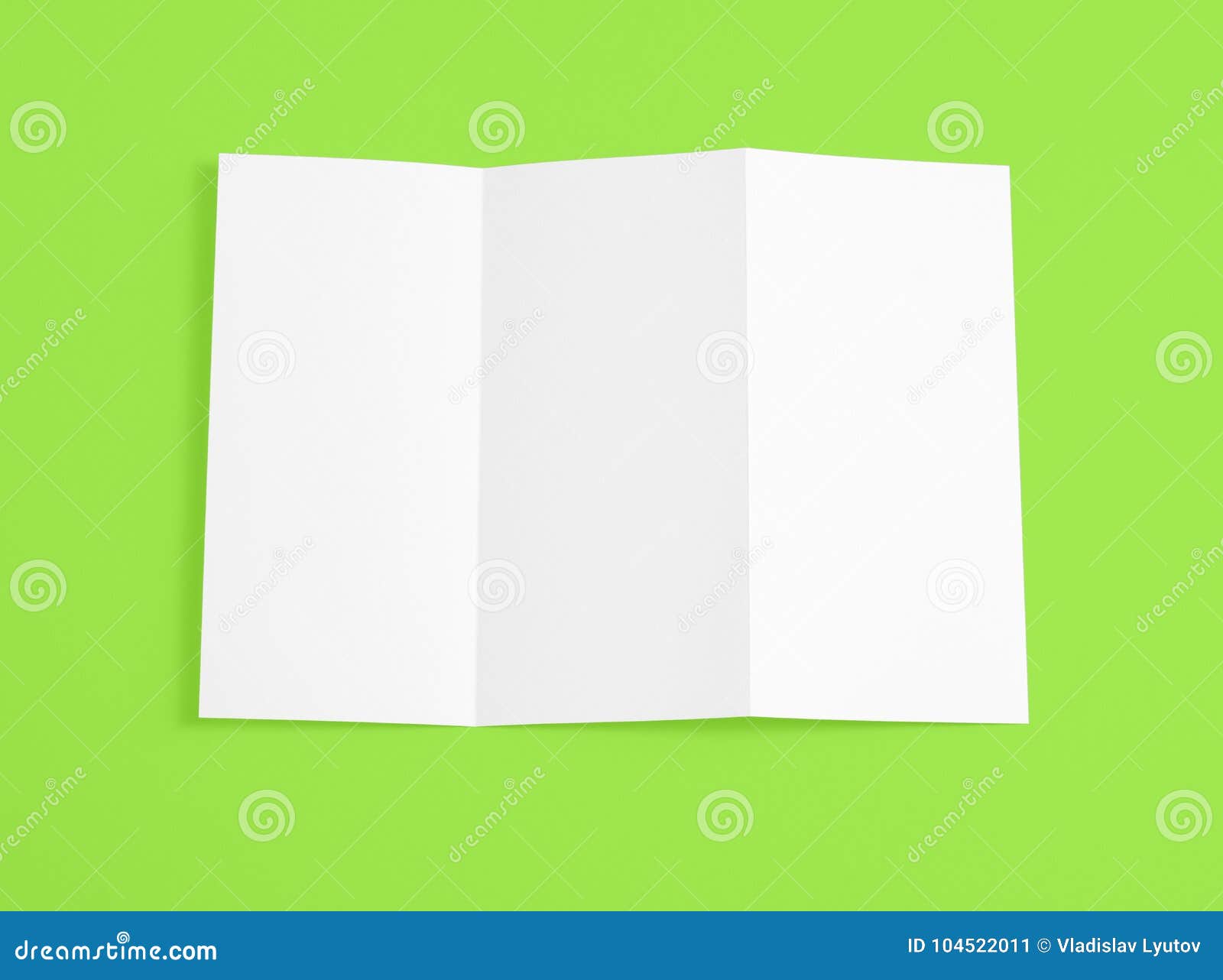 Blank Folding Page Booklet On Green Background. Stock Image - Image of ...