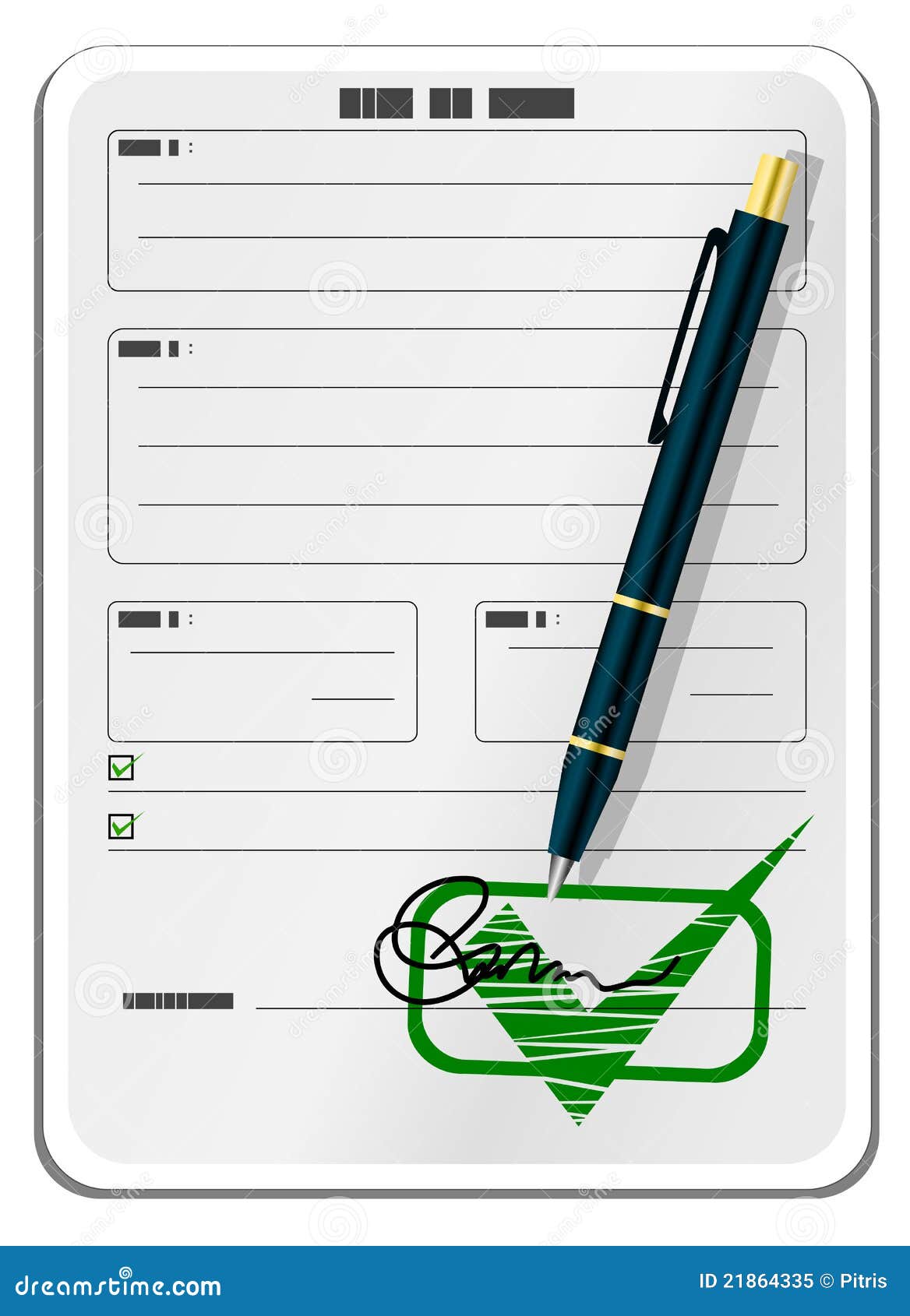 Blank form stock vector. Illustration of insurance, service - 21864335