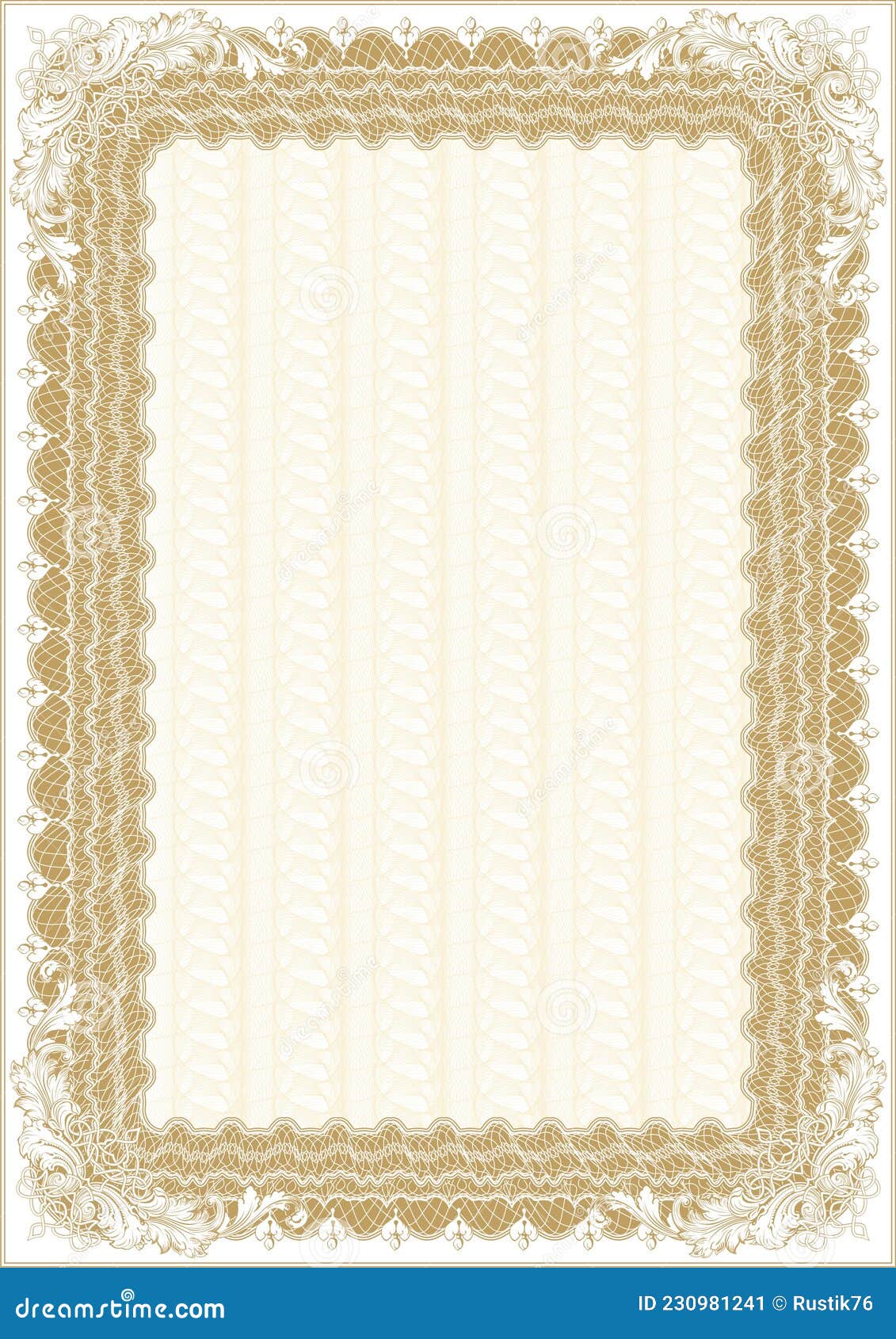 Certificate frame gold stock illustration. Illustration of frame ...