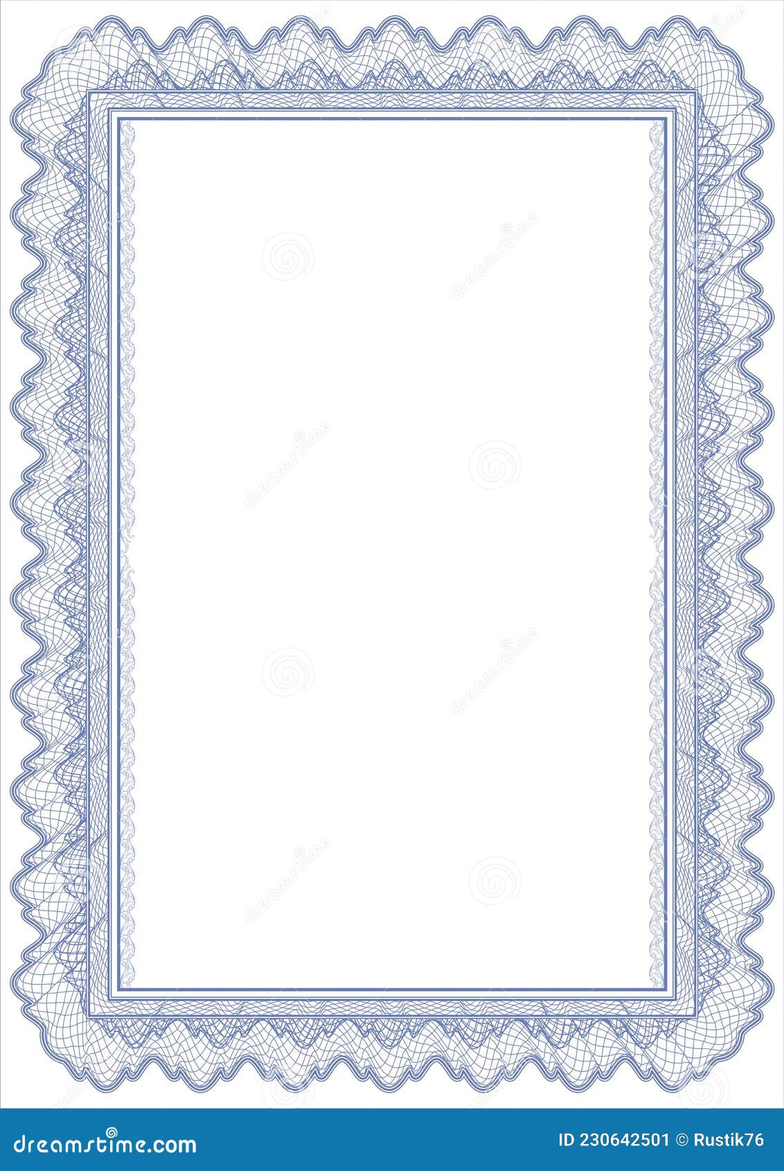 Classic Certificate Frame Blue Stock Illustration - Illustration of ...