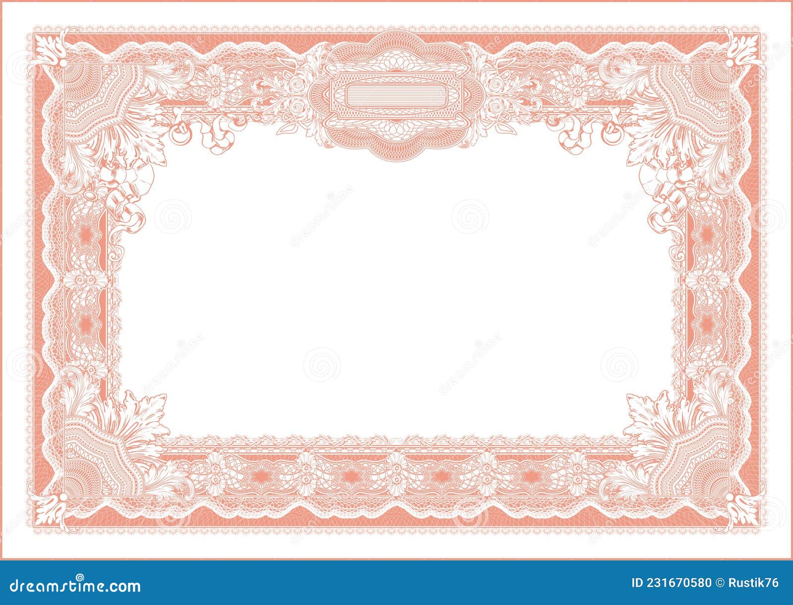 Classic Horizontal Certificate Frame Red Stock Illustration ...