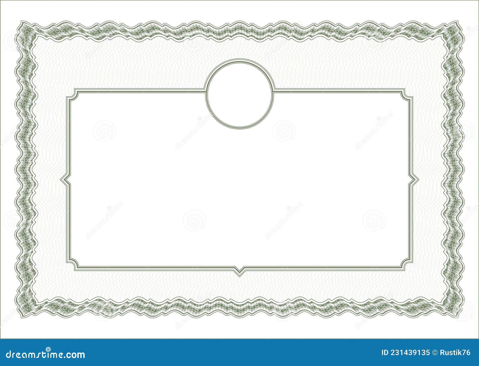 Horizontal Border for the Certificate Green Stock Illustration ...