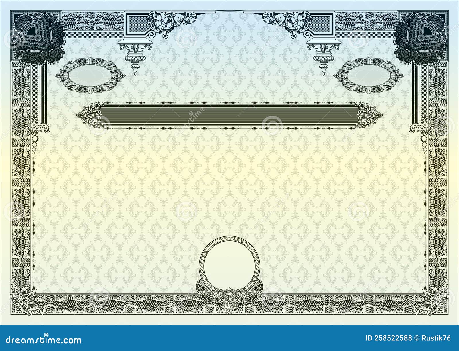 Horizontal Form For Creating Certificates And Diplomas In Lilac Tones ...