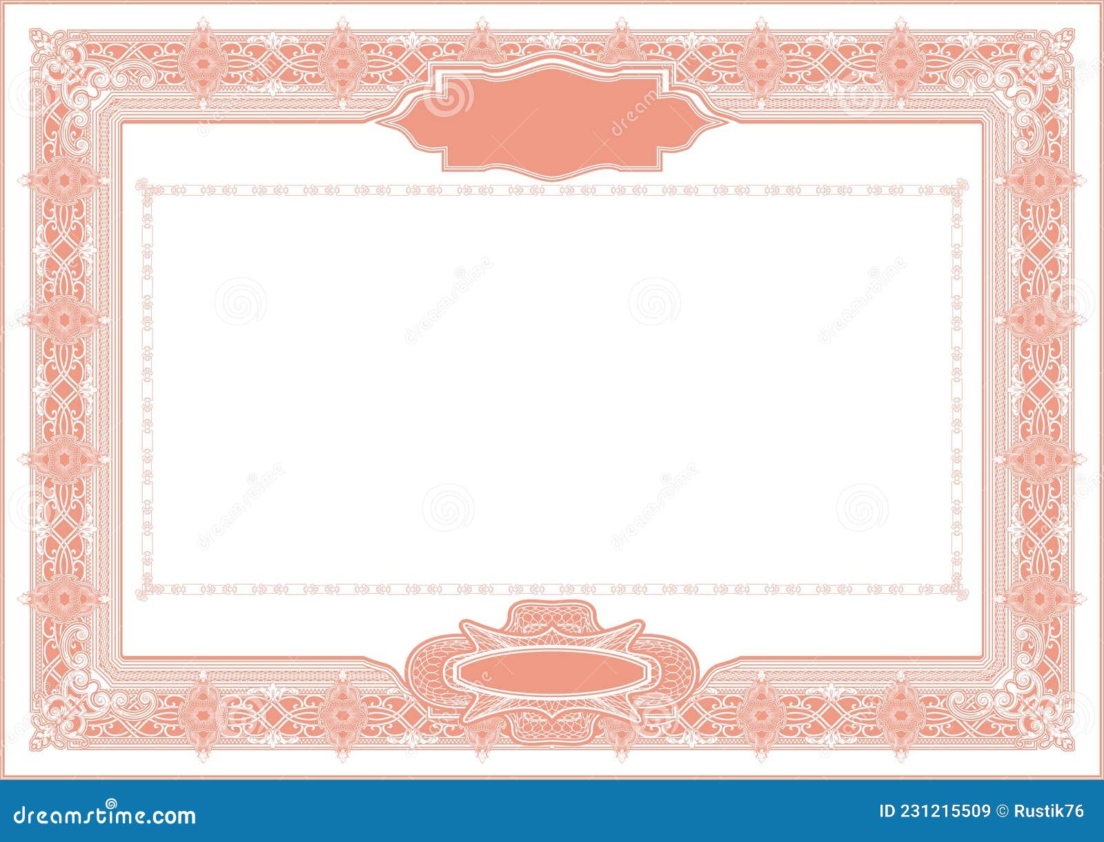 Horizontal Form For Creating Certificates And Diplomas In Lilac Tones ...