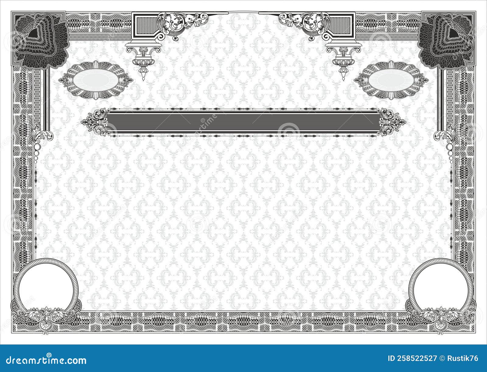 Horizontal Form For Creating Certificates And Diplomas In Green Tones ...