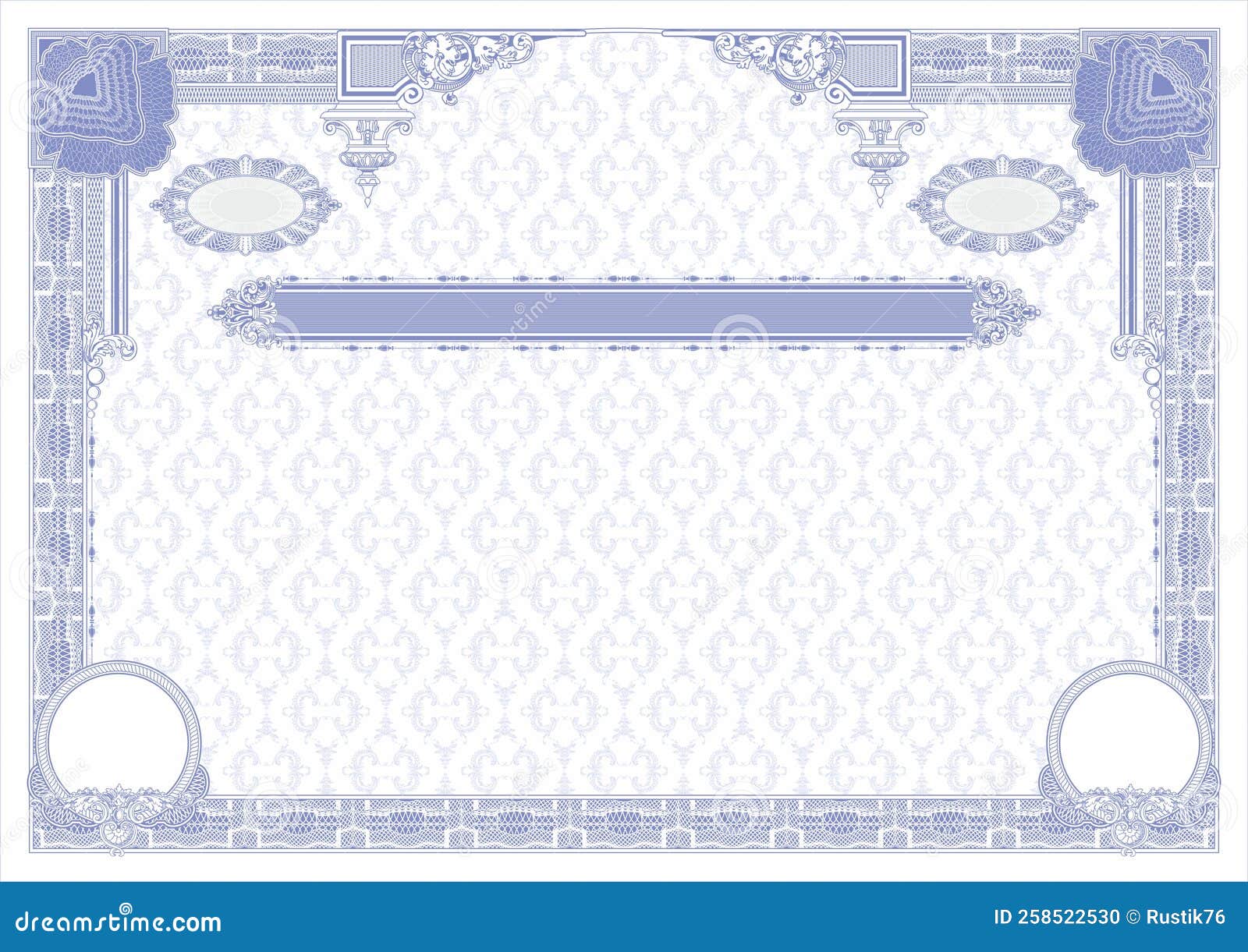 Horizontal Form For Creating Certificates, Diplomas, Bills And Other ...