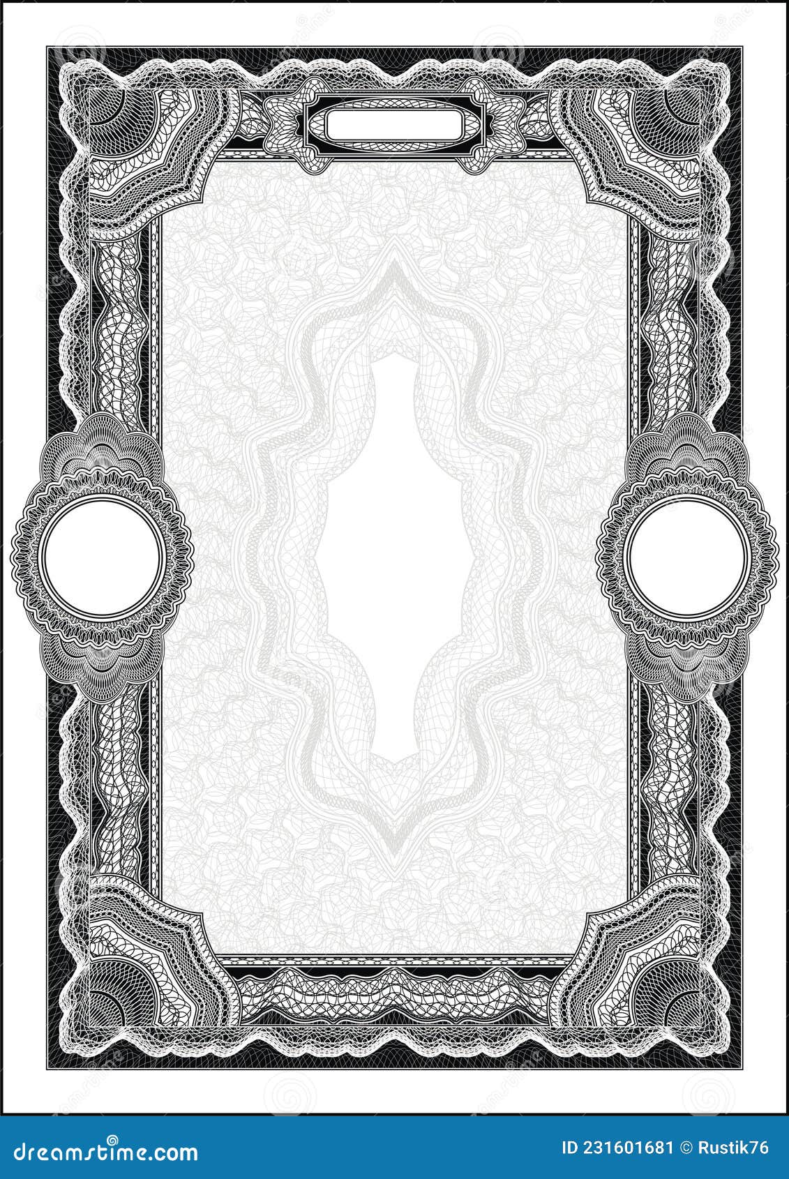 Vertical Certificate Frame with Space for Two Seals Black Stock ...