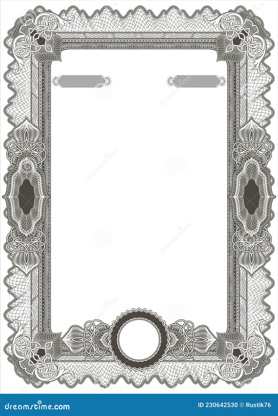 Vertical Classic Certificate Frame Gray Stock Illustration ...