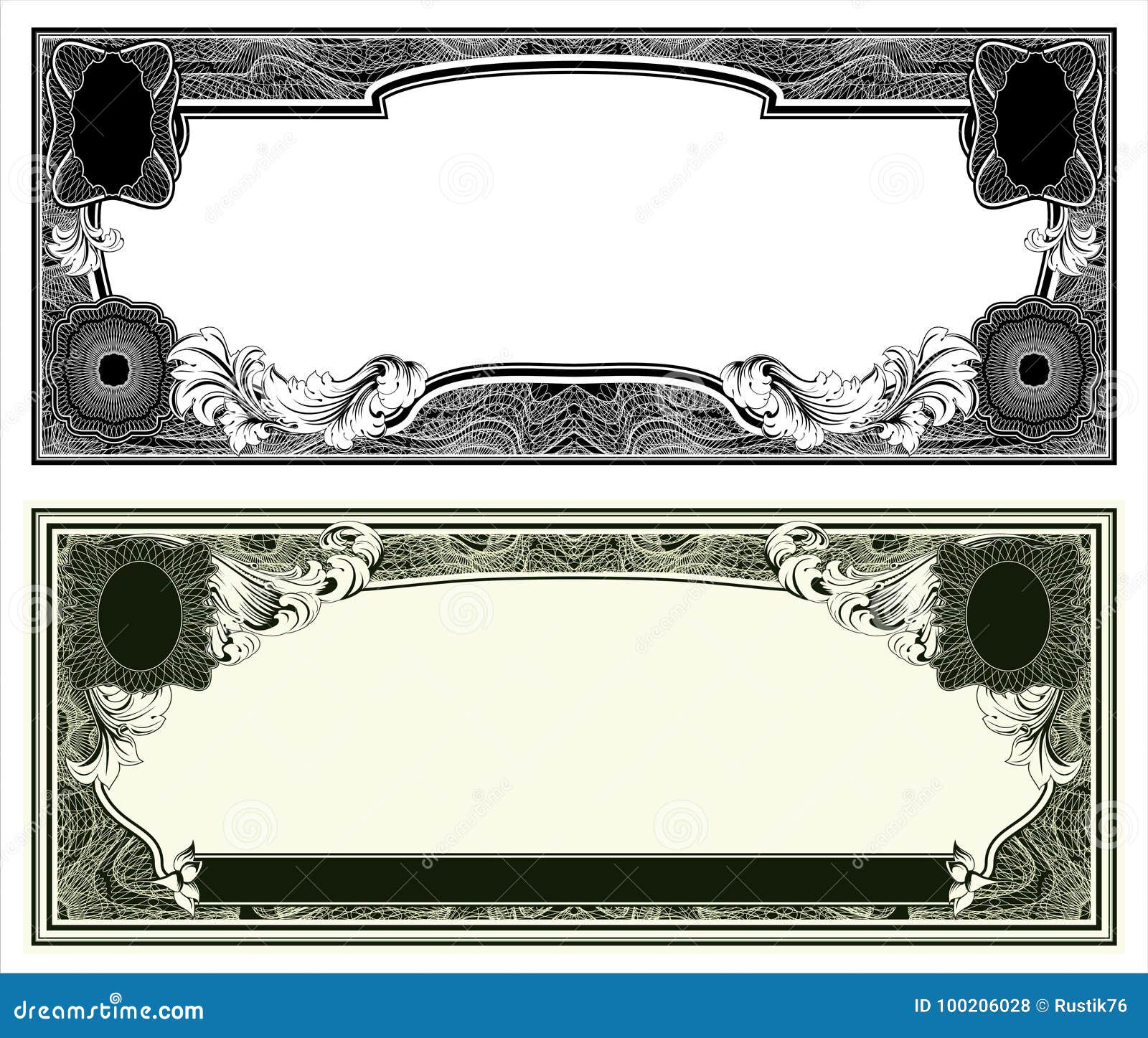 Blank banknote layout stock vector. Illustration of false - 100206028