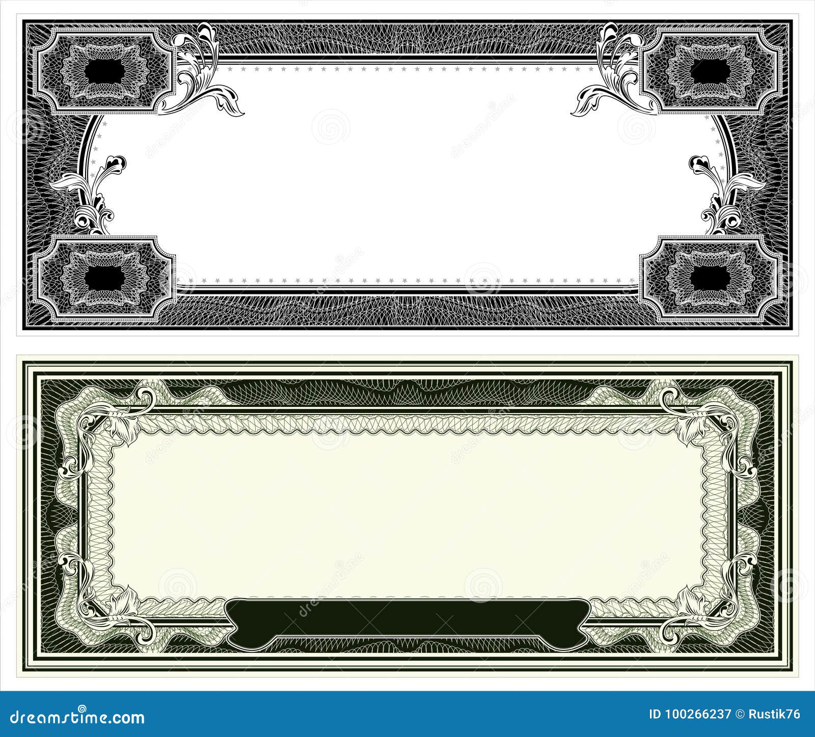 Blank banknote layout stock vector. Illustration of background - 100266237
