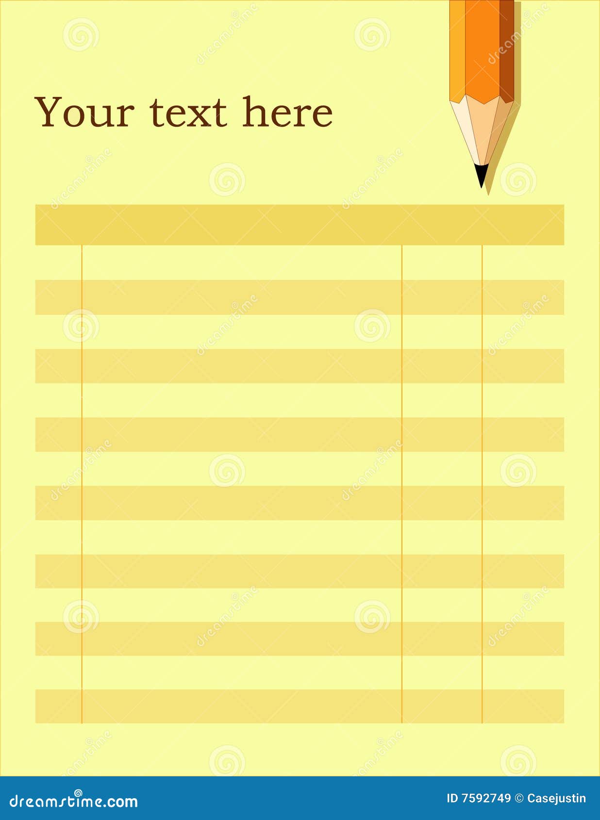 Blank Form, Yellow Background Stock Vector - Illustration of empty ...
