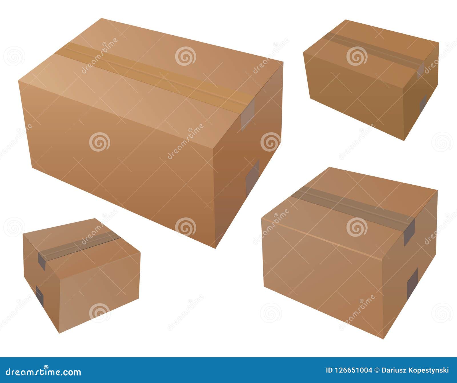 Blank four mail boxes stock vector. Illustration of shipping - 126651004