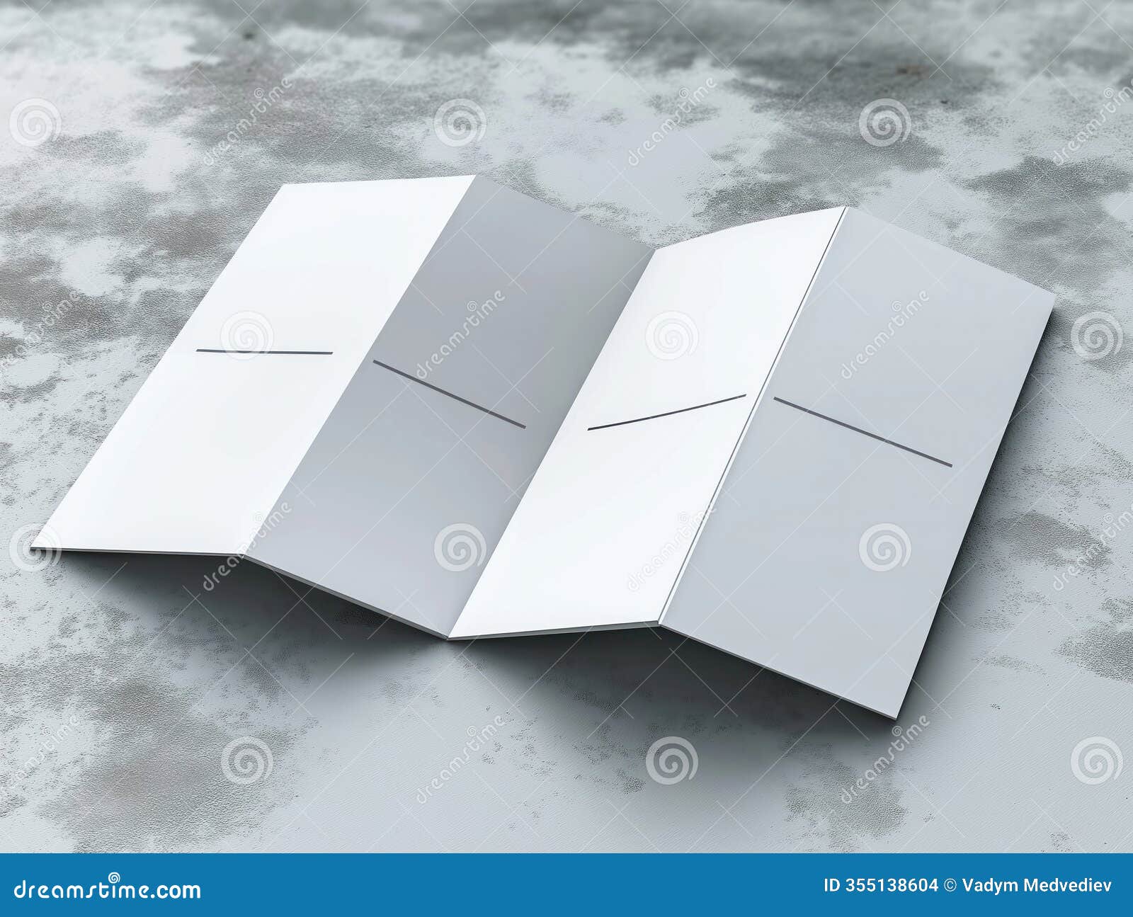 Blank Four-panel Brochure Mockup. Eight Pages Folded, Ready for Design ...