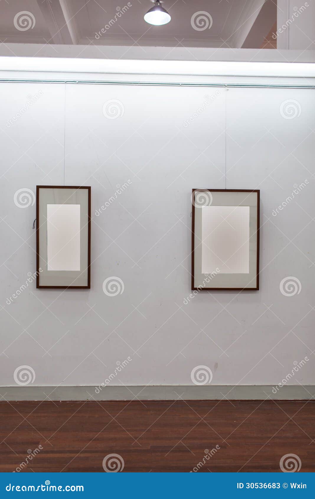Blank frame in art gallery editorial stock photo. Image of decoration ...