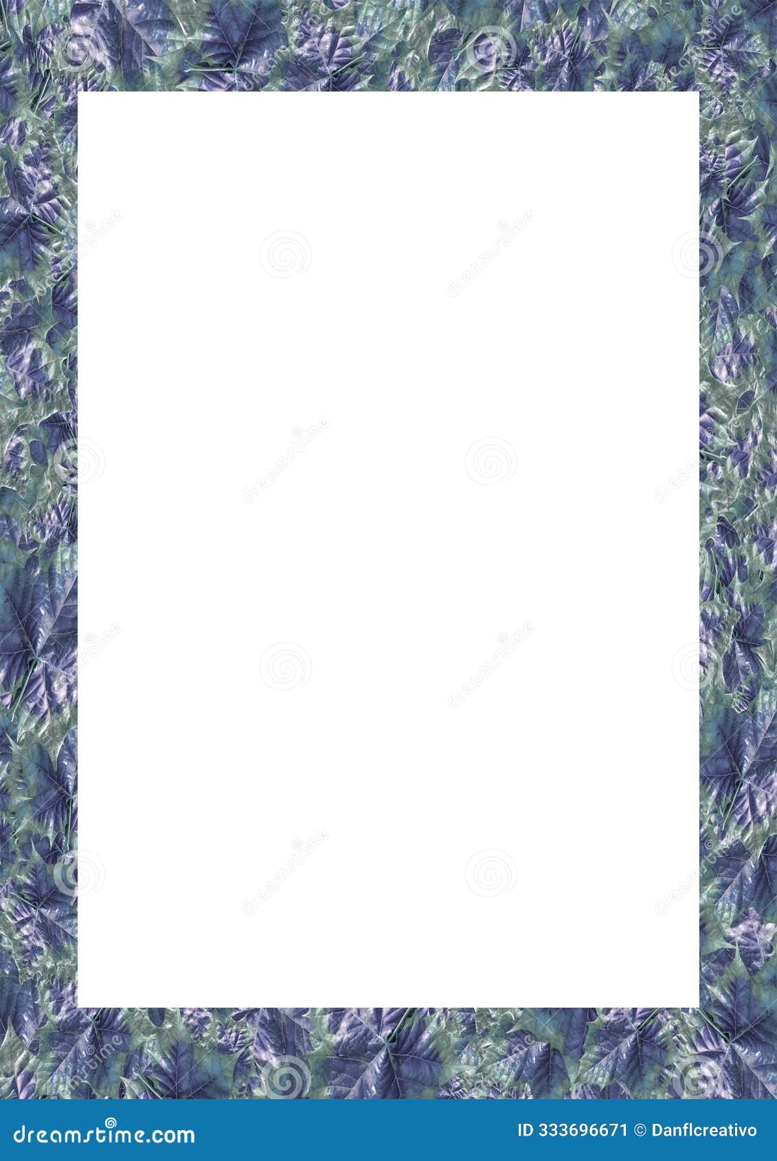 Blank Frame with Botanical Leaves Motif Borders Stock Image - Image of ...
