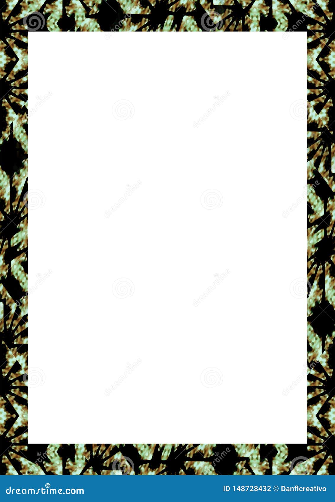 Blank Frame with Decorated Borders Stock Photo - Image of frames ...