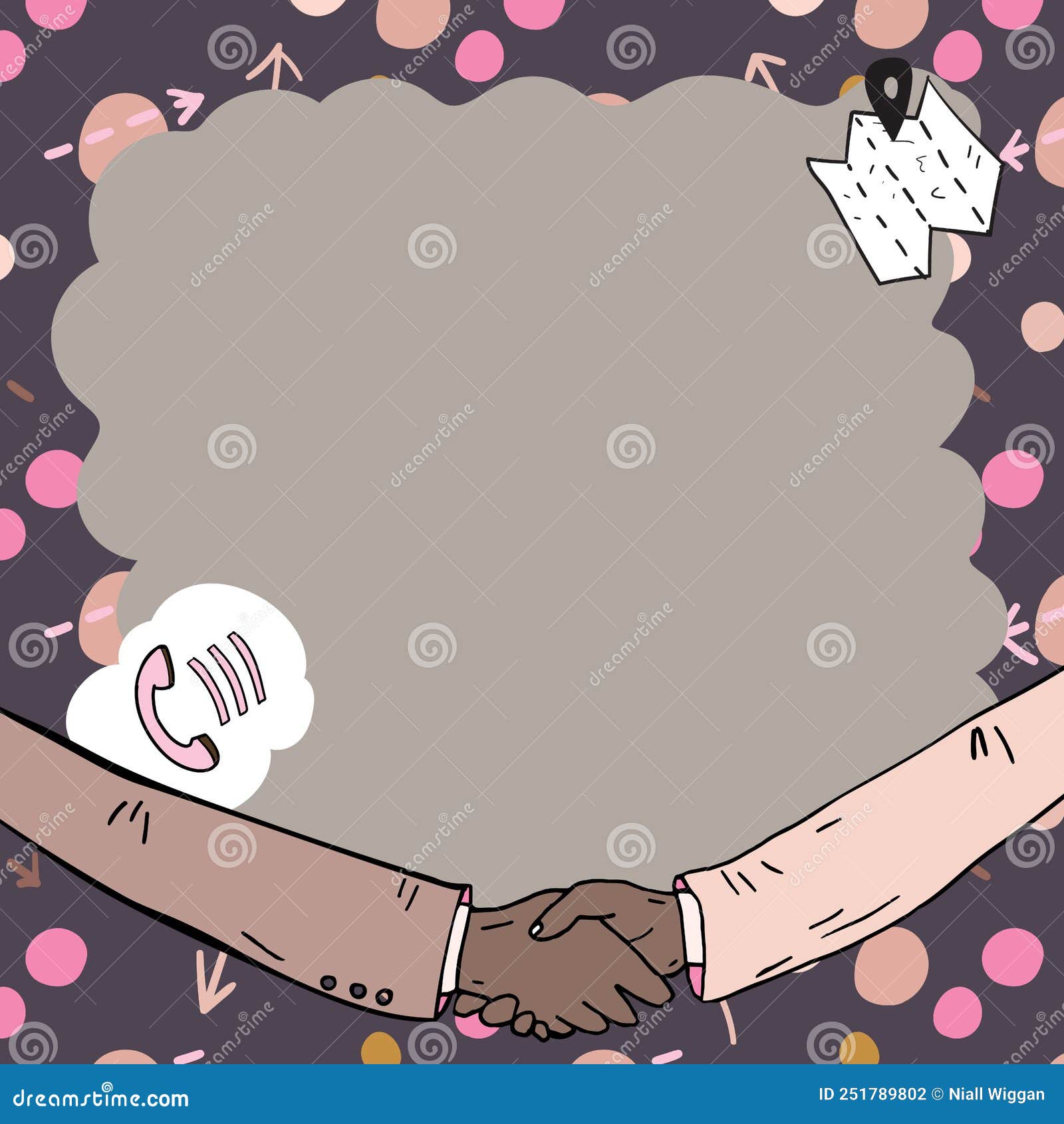 Blank Frame Decorated with Communication Harmony Symbols. Empty Poster ...