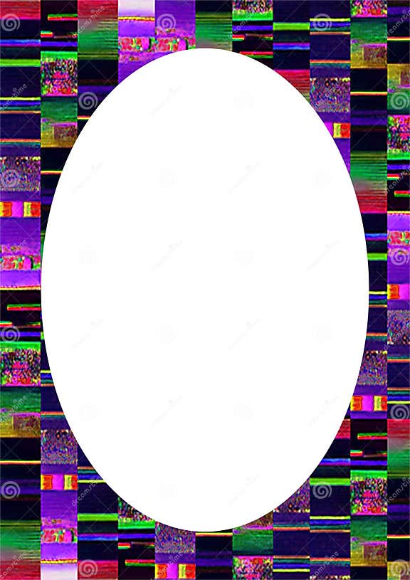 Blank Frame with Glitch Style Pattern Rounde Borders Stock Illustration ...