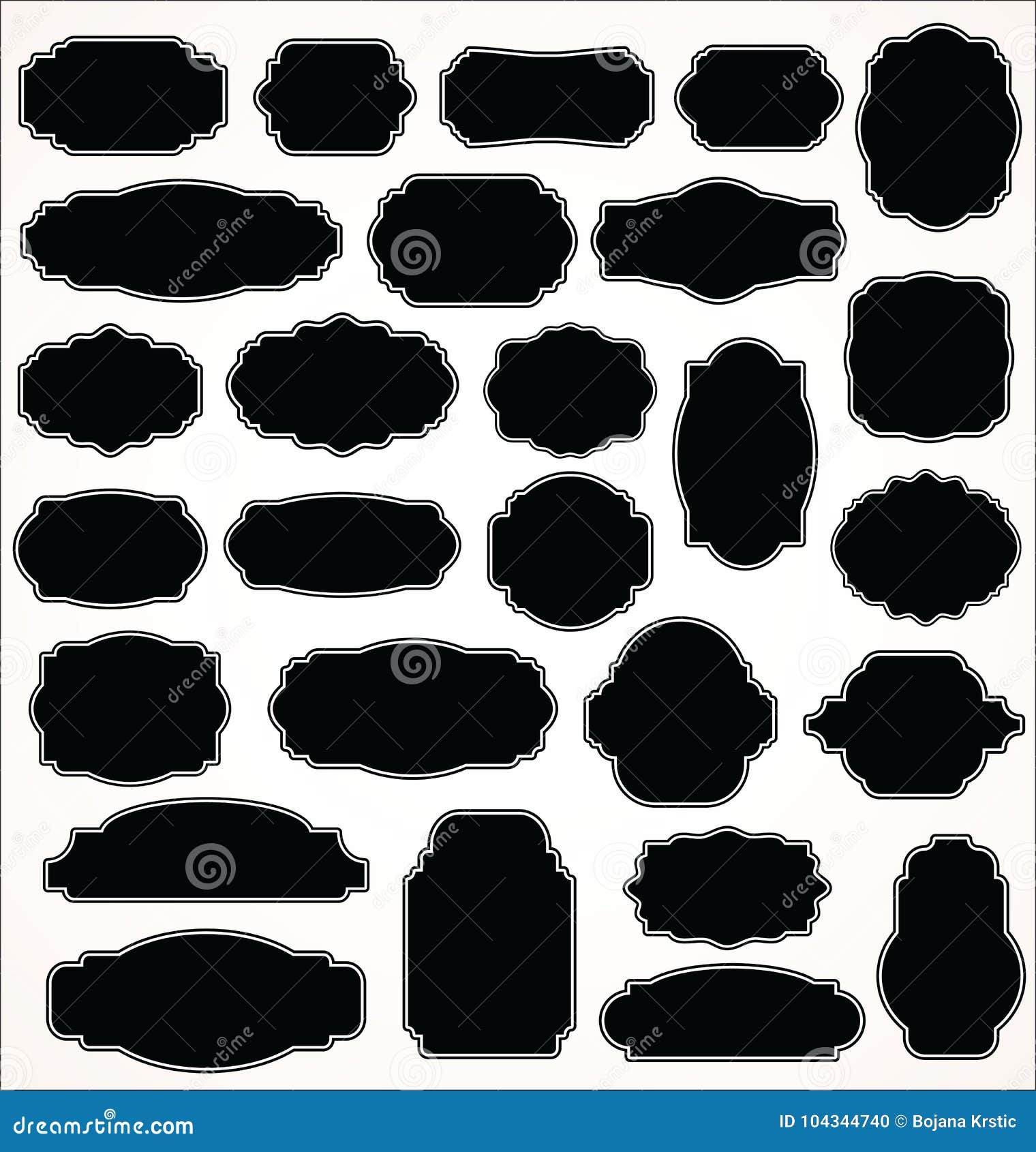 Blank Frame and Label Collection Stock Illustration - Illustration of ...