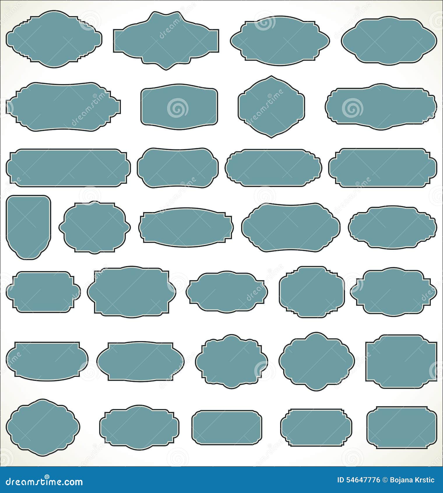 Blank Frame and Label Collection Stock Illustration - Illustration of ...