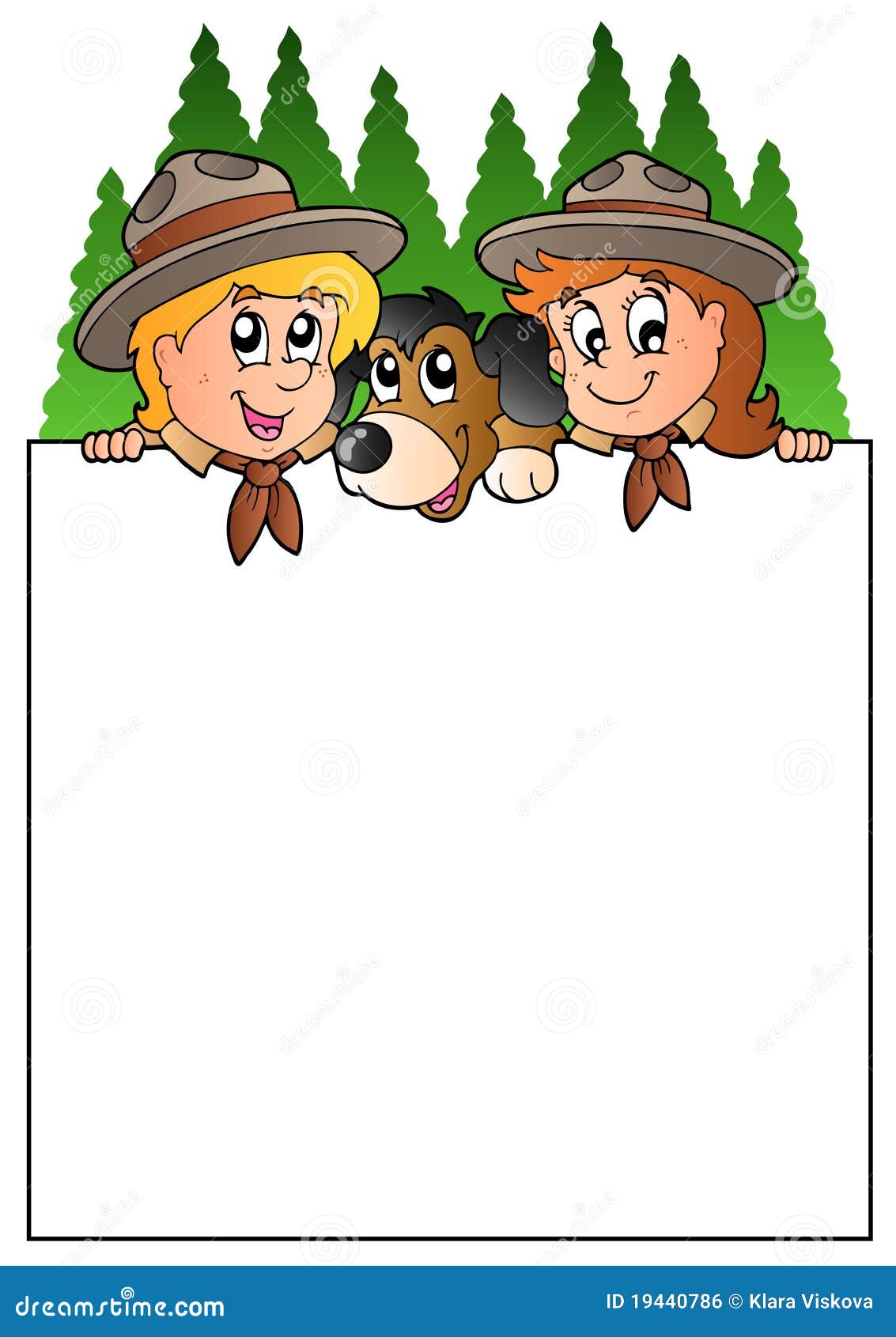 Blank Frame with Lurking Scouts Stock Vector - Illustration of draw ...