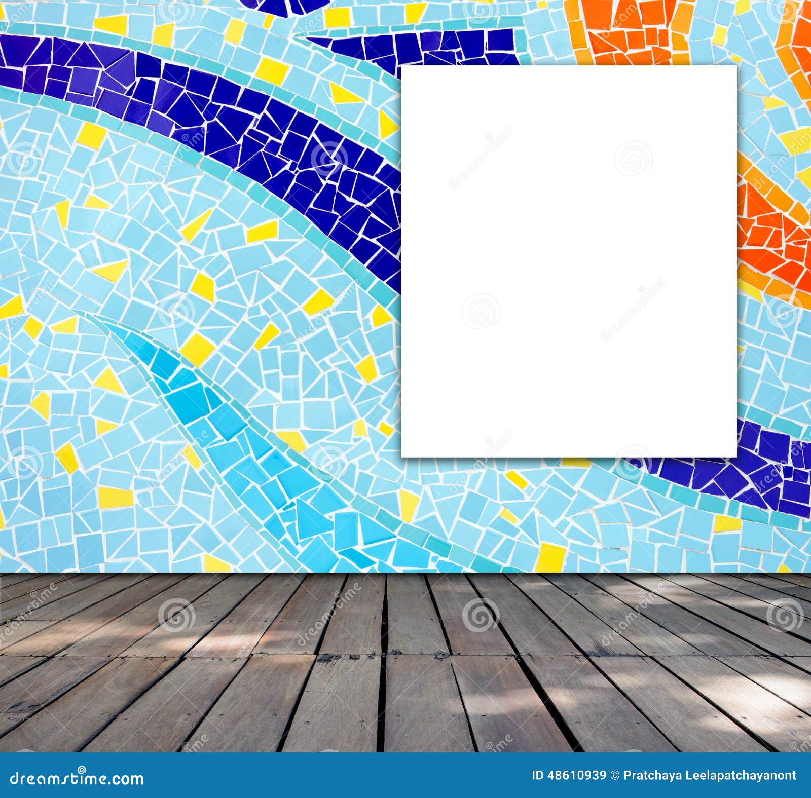 Blank frame on mosaic tile stock image. Image of portfolio - 48610939