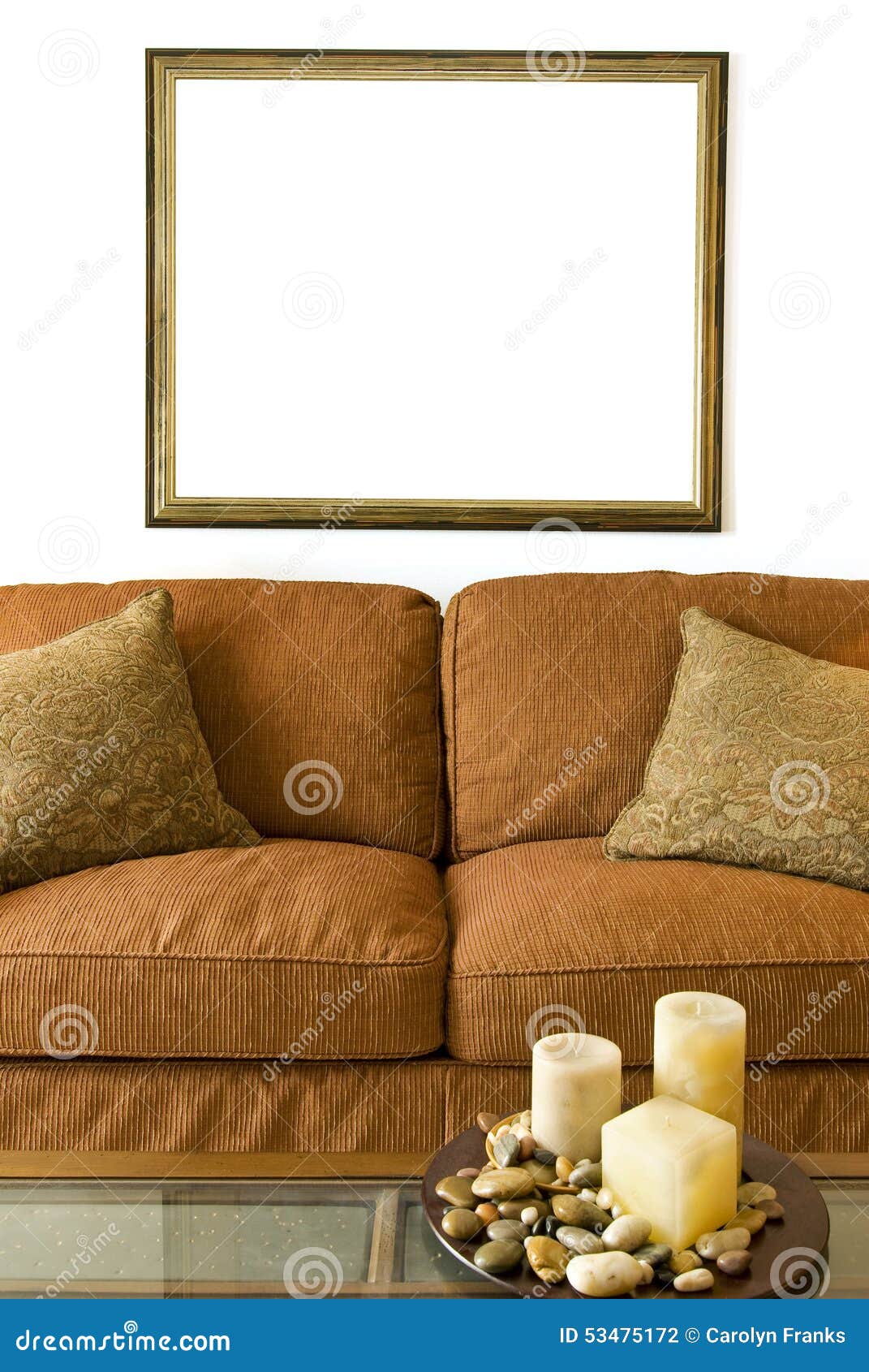 Blank Frame over Couch stock photo. Image of material - 53475172