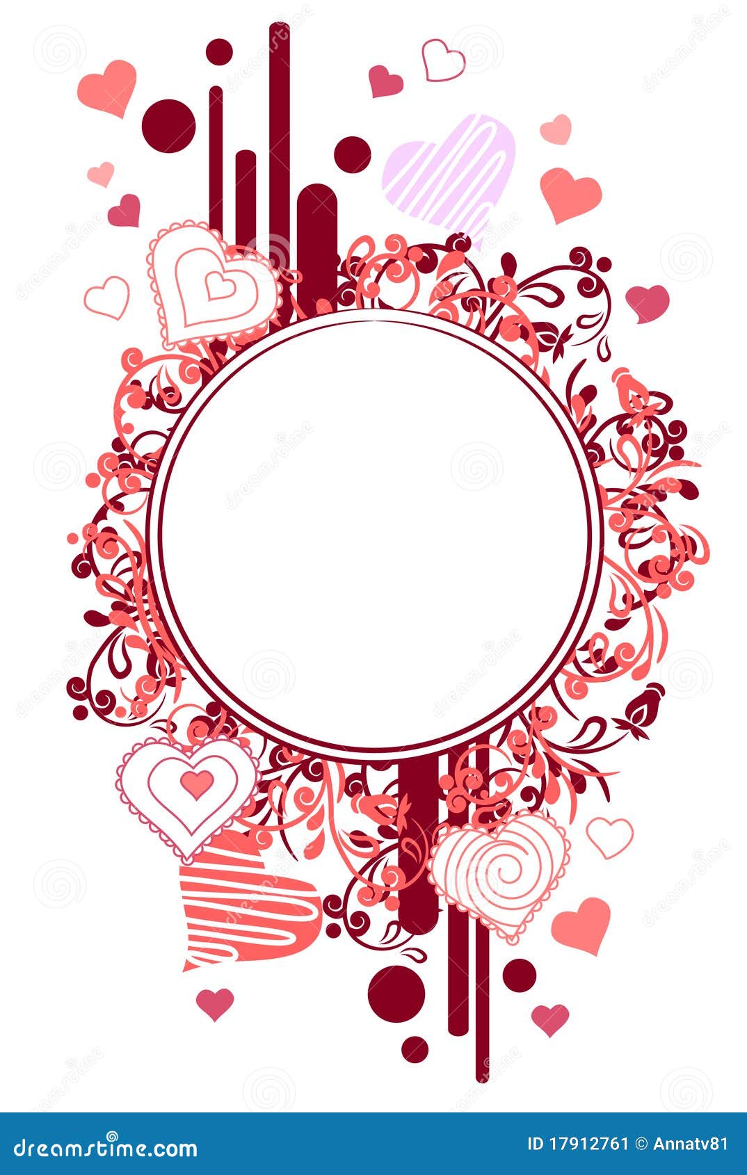Blank Frame with Small Hearts Stock Vector - Illustration of frame ...