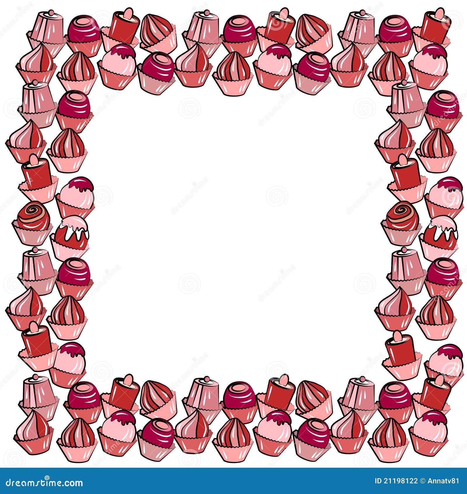 Blank frame with sweets stock vector. Illustration of dessert - 21198122