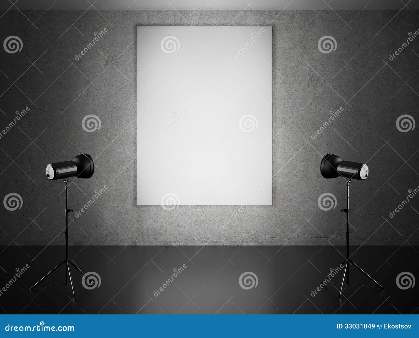 Blank Frame and Two Spotlights Stock Illustration - Illustration of ...