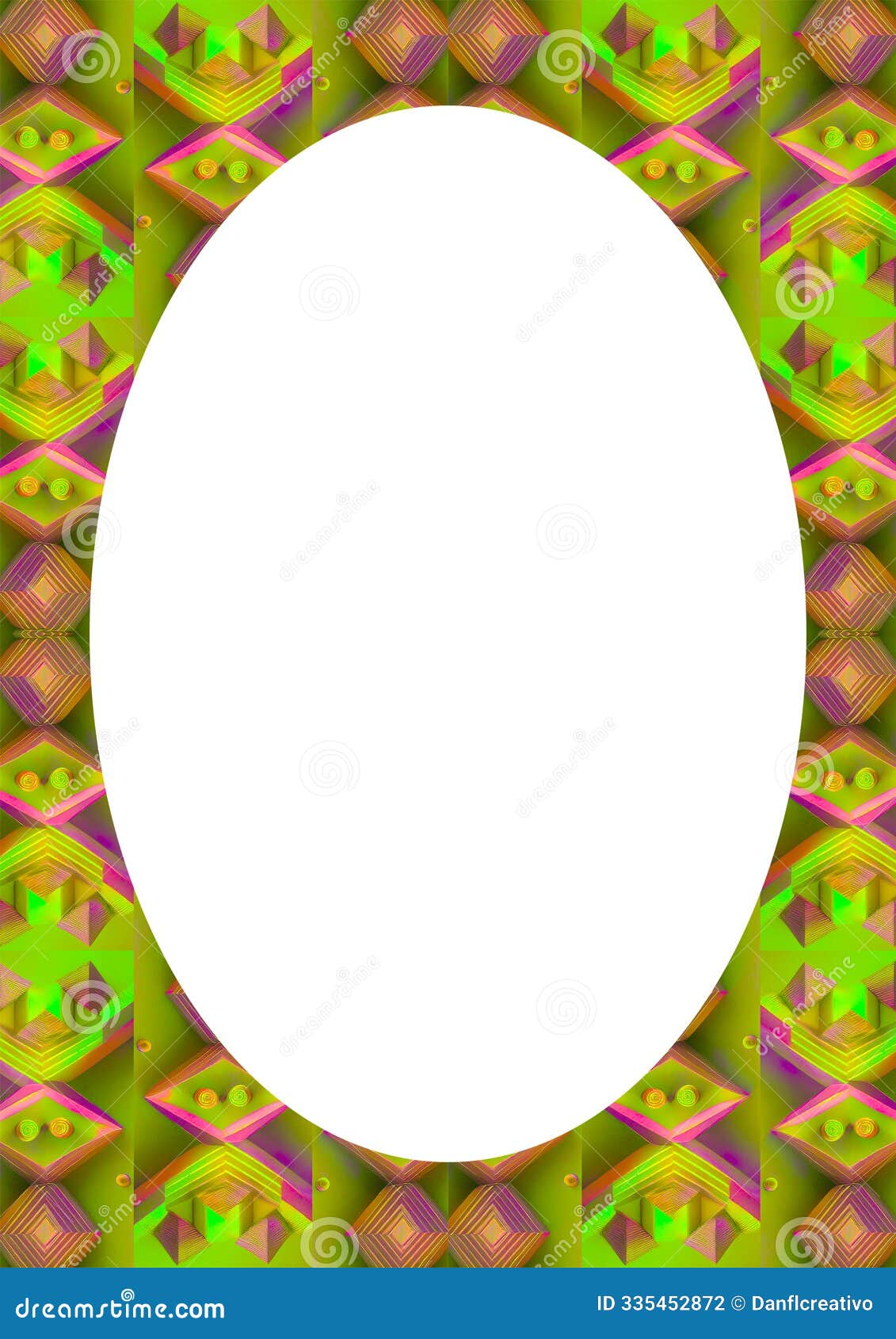 Blank Frame with Vivid Geometric Motif Pattern Borders Stock ...