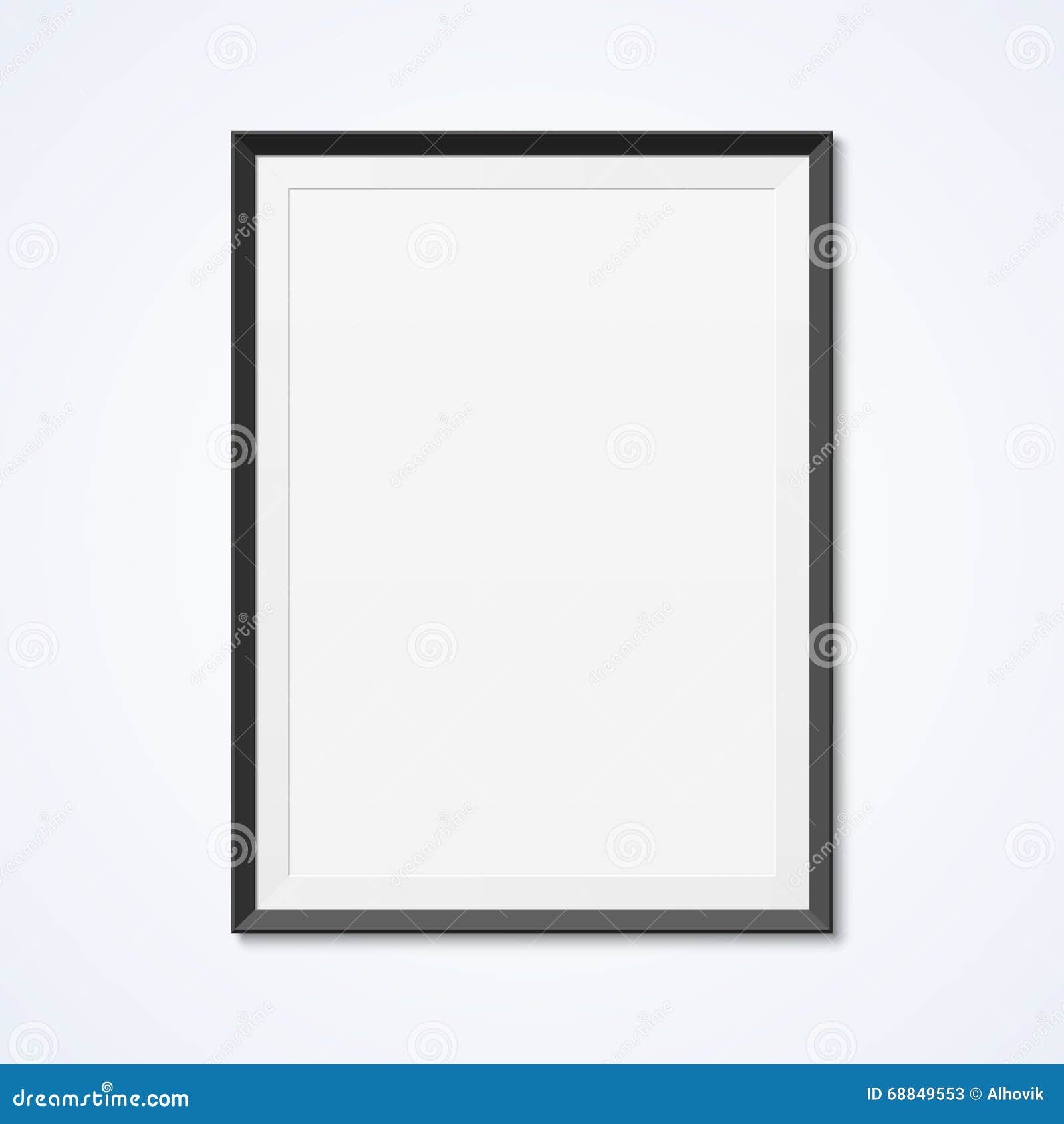 Blank frame on a wall stock vector. Illustration of frame - 68849553