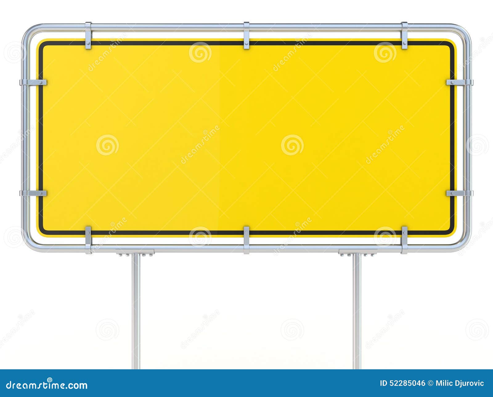 Blank Framed Traffic Road Sign Standing Stock Illustration ...