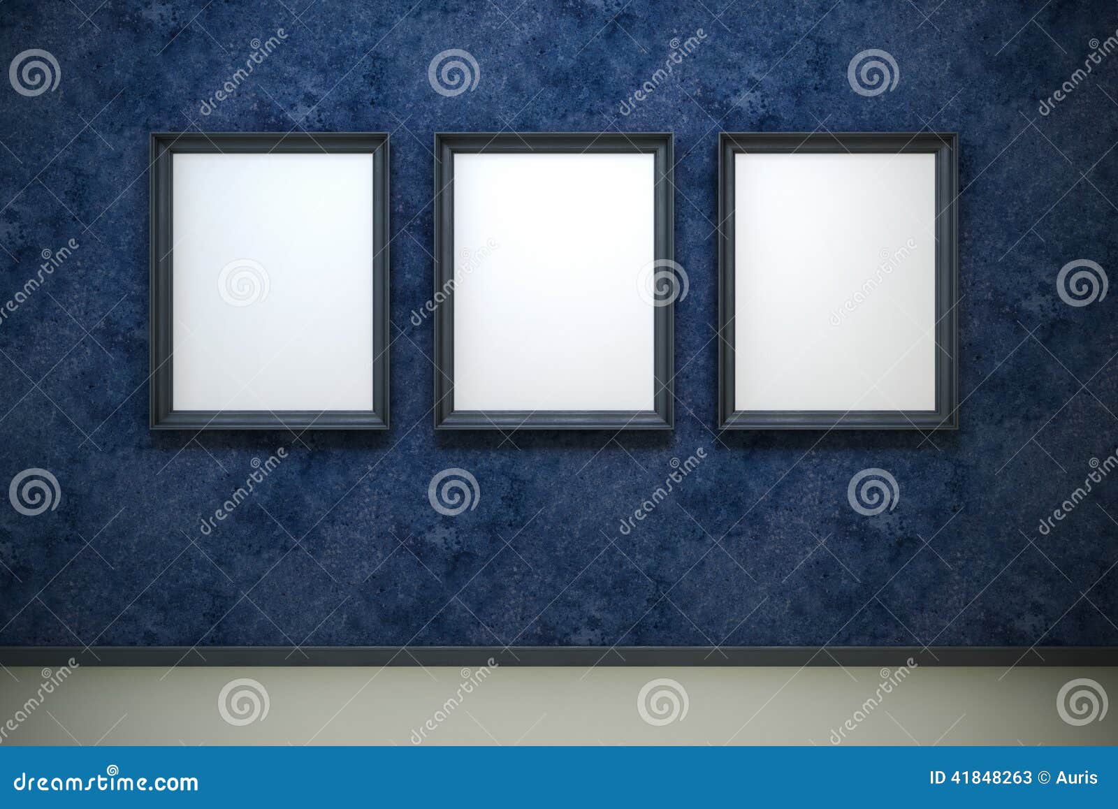 Blank Frames in the Gallery Stock Illustration - Illustration of ...