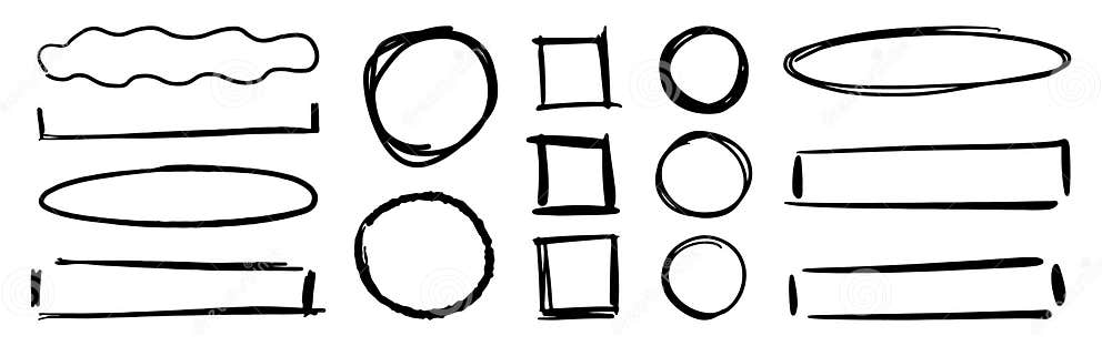 Blank Frames, Simple Doodles for Text Stock Illustration - Illustration ...