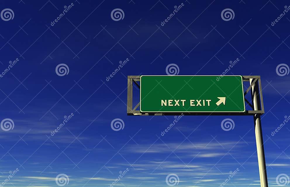 Blank - Freeway Next Exit Sign Stock Illustration - Illustration of ...