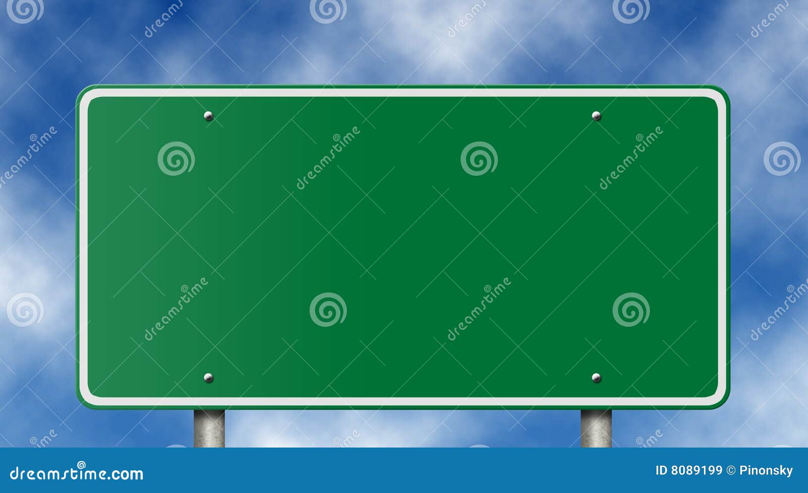 Blank Freeway Sign on Blue Sky Stock Image - Image of roadway, traffic ...