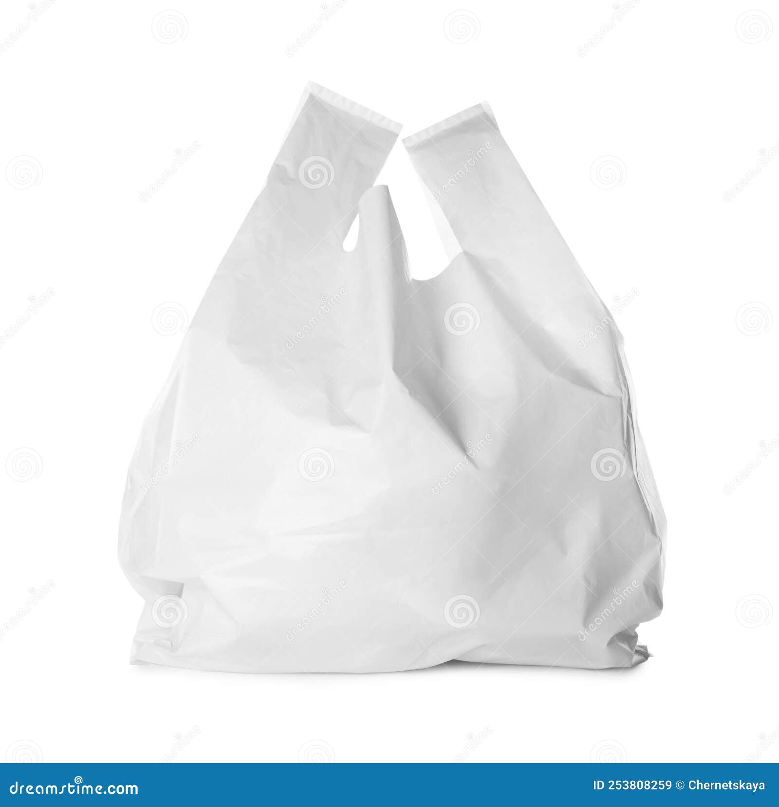 Blank Full Plastic Bag on White Background Stock Image - Image of mock ...