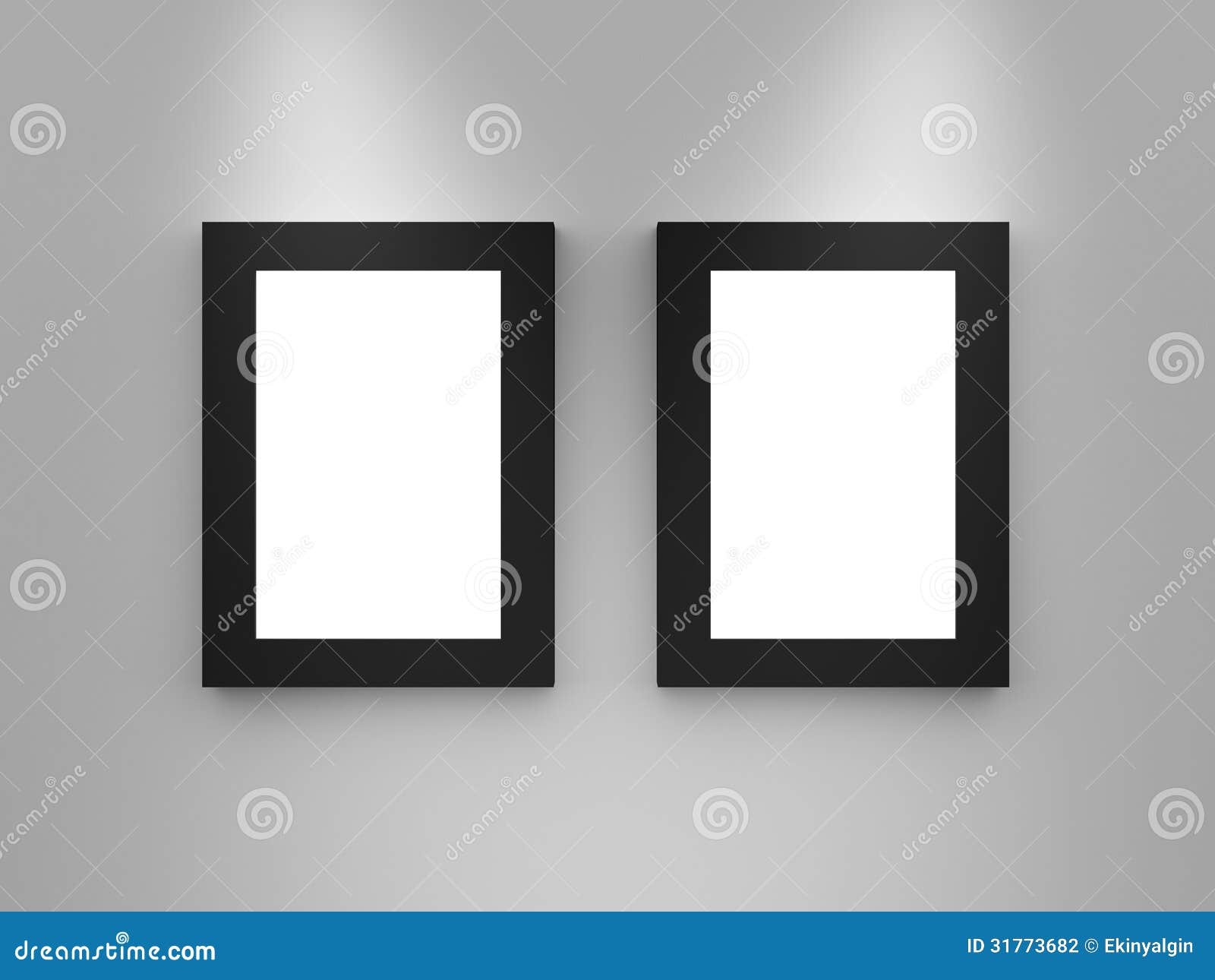 Blank Gallery Frames with Black Border Stock Illustration ...